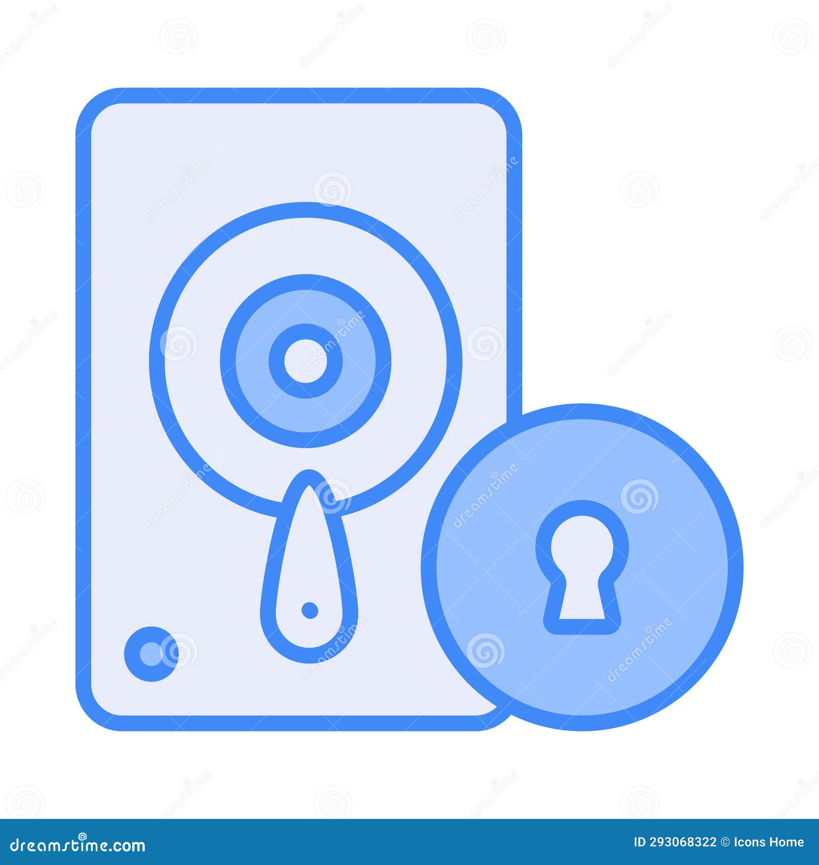 Hard Disk Drive Security Icon, Data Protection, Security Concept Stock ...
