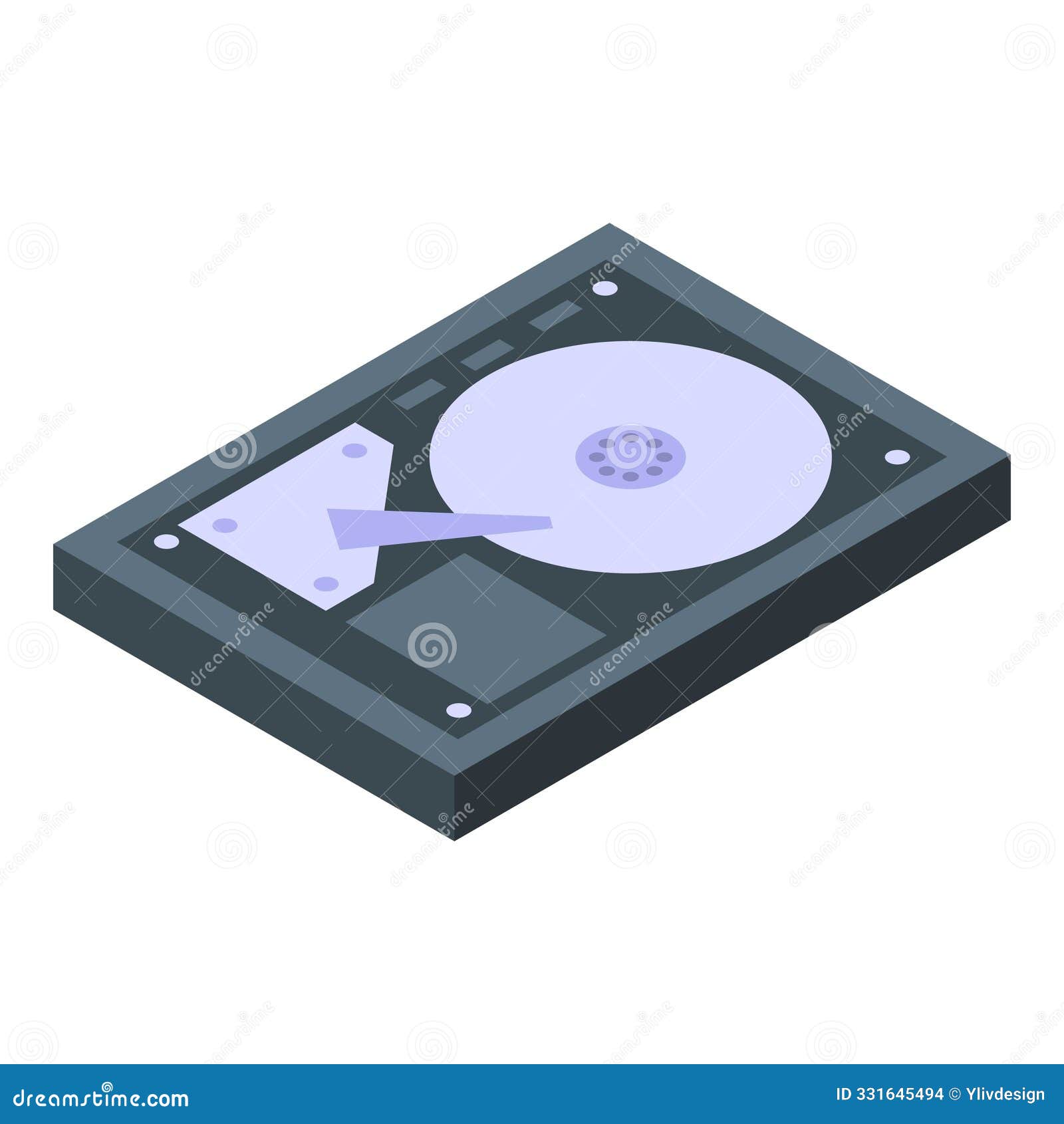 Hard Disk Drive Storing Information in Isometric View Stock ...