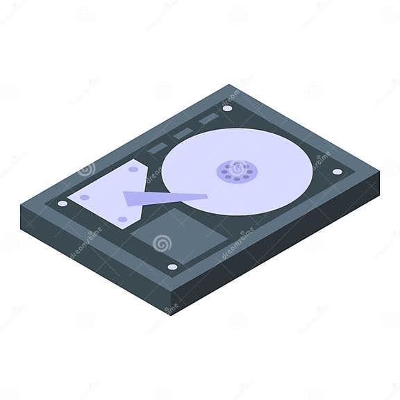 Hard Disk Drive Storing Information in Isometric View Stock ...