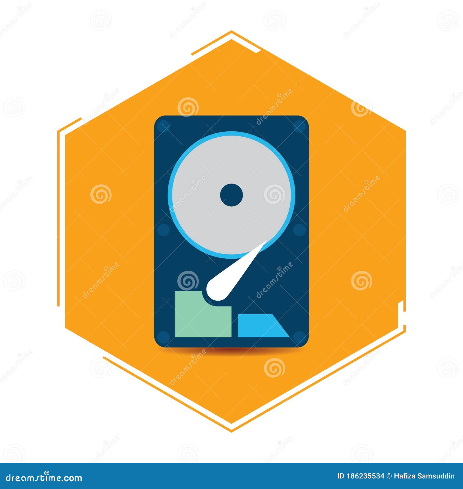 Hard Disk Drive. Vector Illustration Decorative Design Stock Vector ...