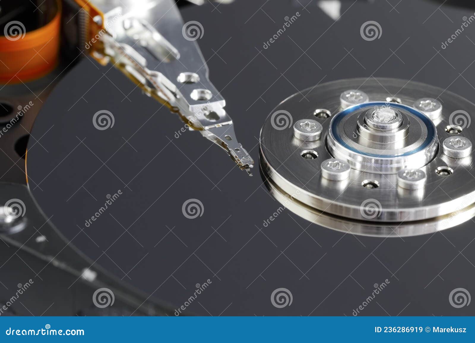 Hard Disk Drive with Visible Read and Write Arm Stock Image - Image of ...