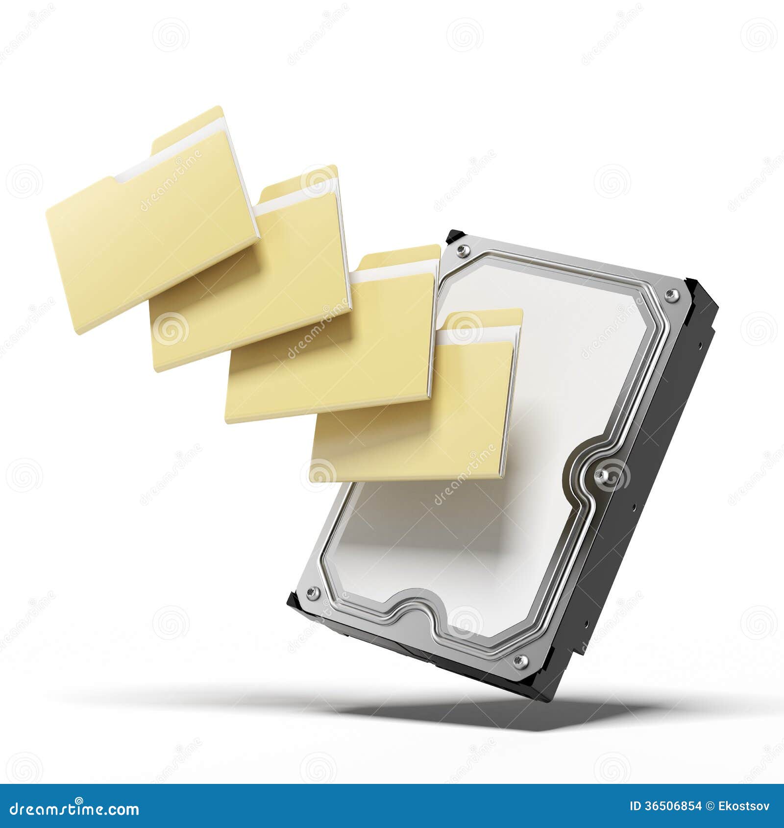 Hard disk and folders stock illustration. Illustration of copy - 36506854