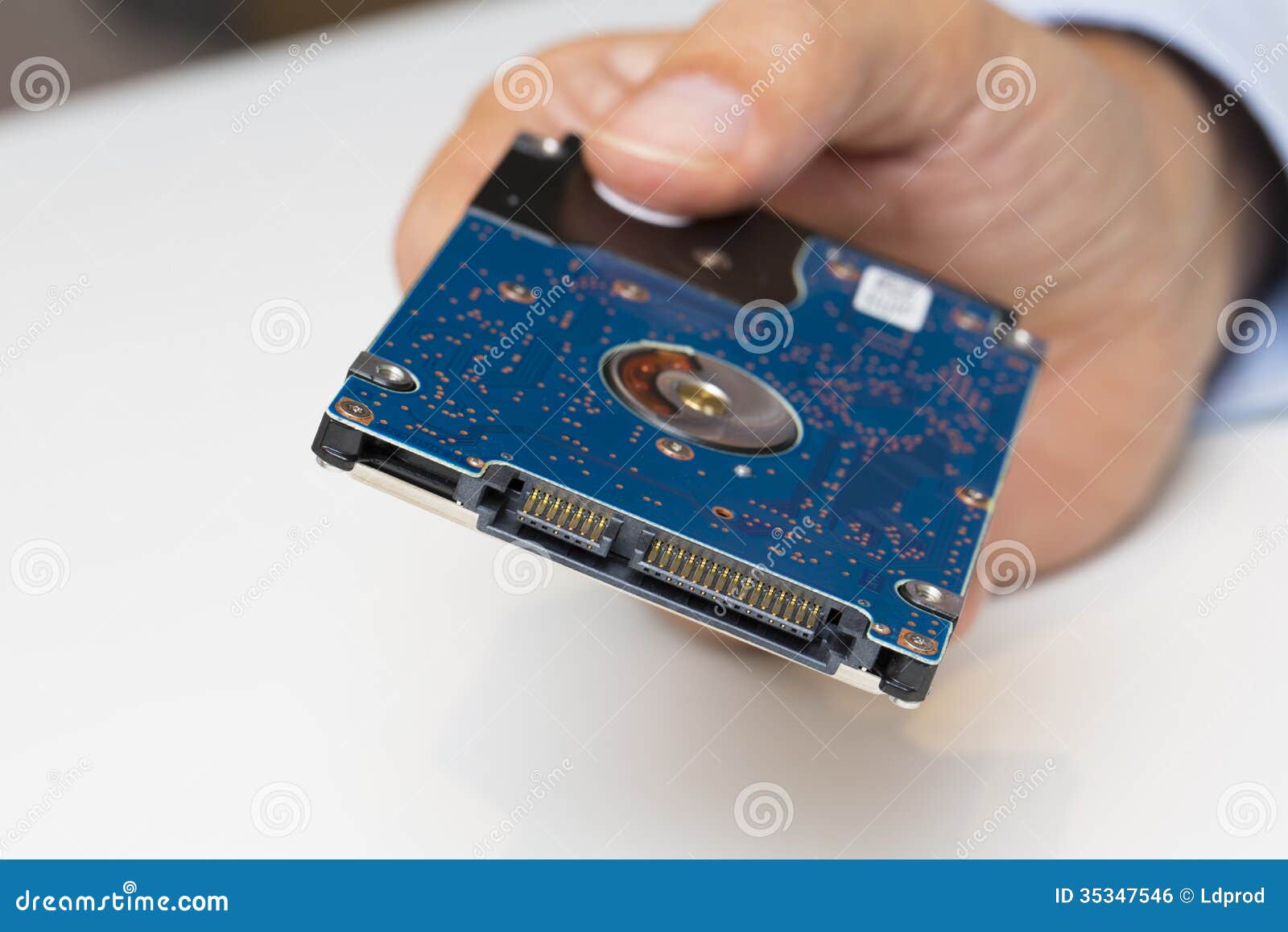 Hard Disk in Hand Isolated on White Background Stock Photo - Image of ...