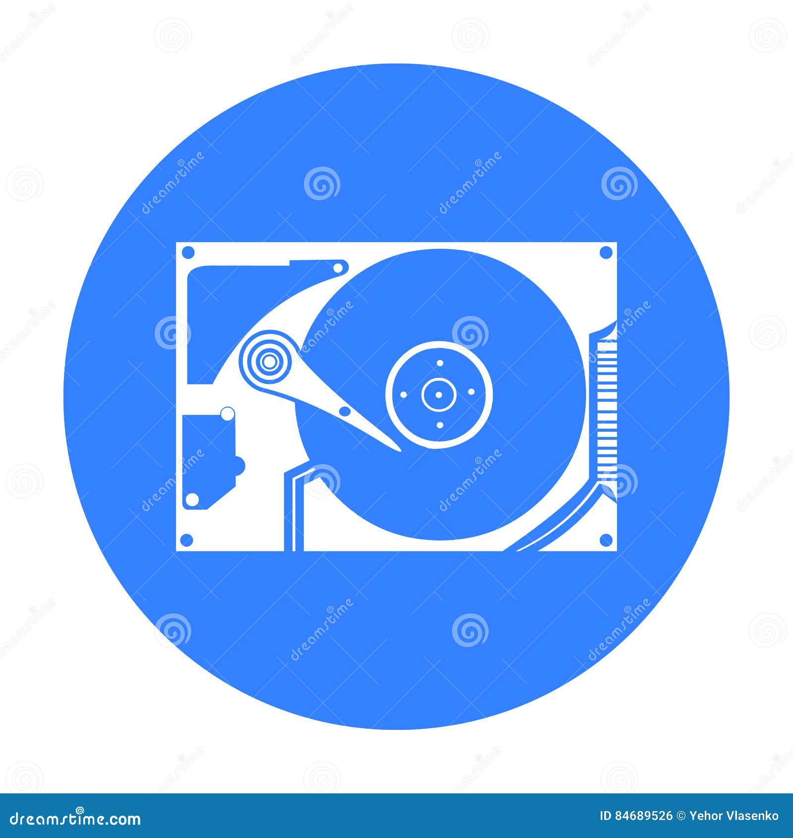 Hard Disk Icon in Black Style Isolated on White Background. Personal ...