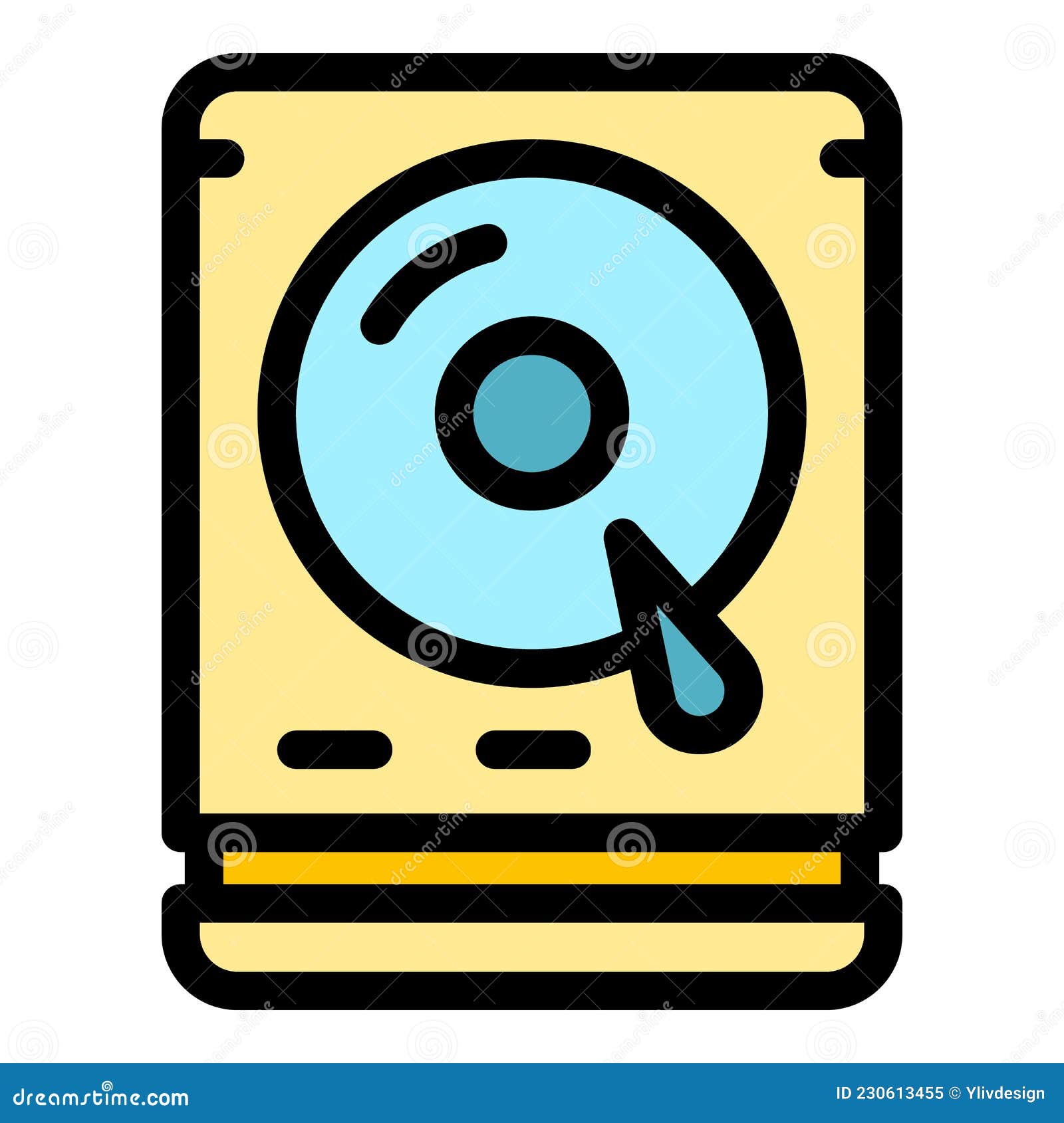 Hard Disk Icon Color Outline Vector Stock Illustration - Illustration ...