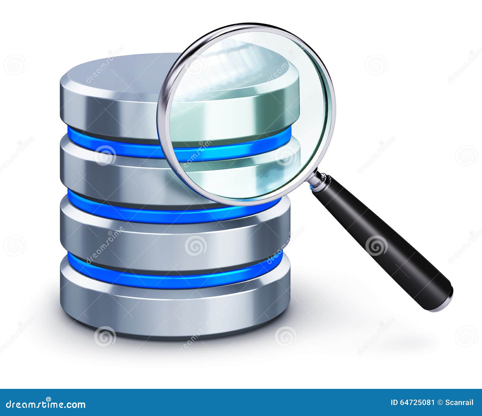 Hard Disk Icon and Magnifying Glass Stock Illustration - Illustration ...