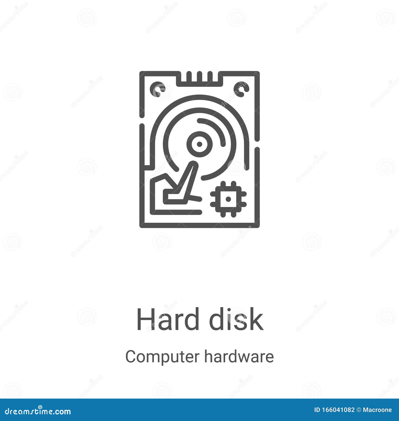 Hard Disk Icon Vector from Computer Hardware Collection. Thin Line Hard ...