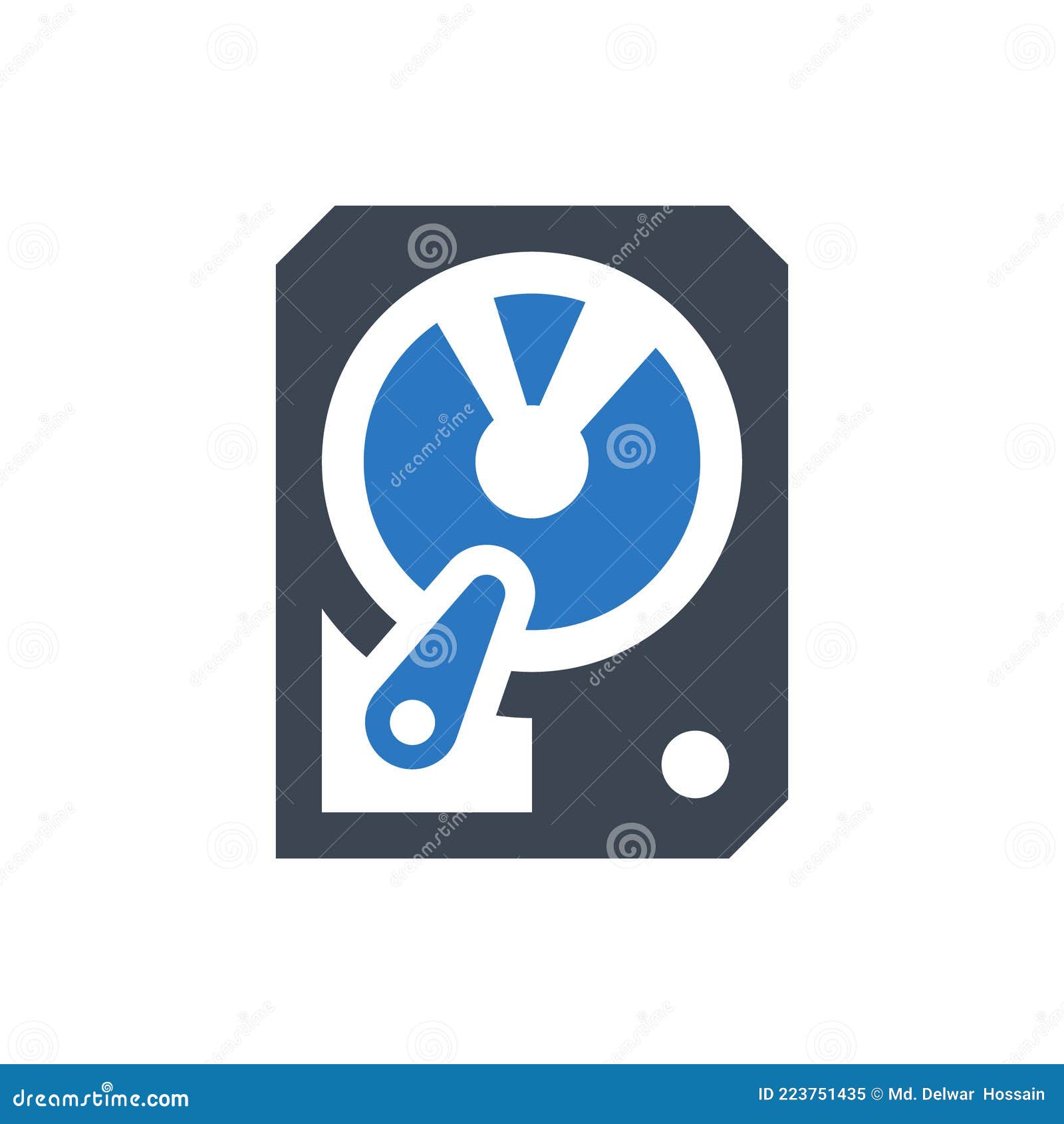 Hard disk icon stock vector. Illustration of storage - 223751435