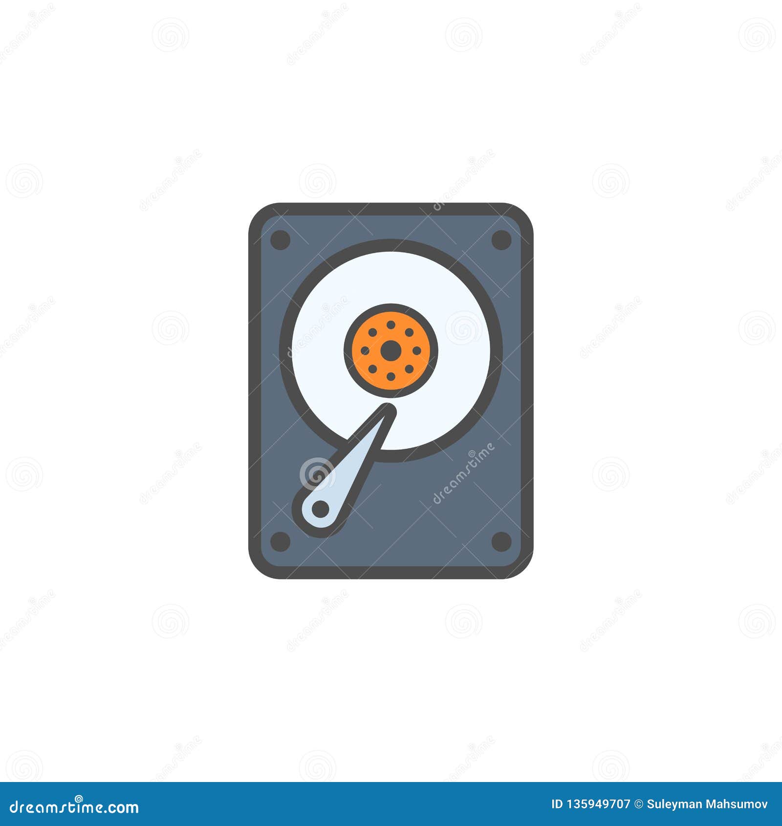 Hard Disk Flat Vector Icon Sign Symbol Stock Vector - Illustration of ...
