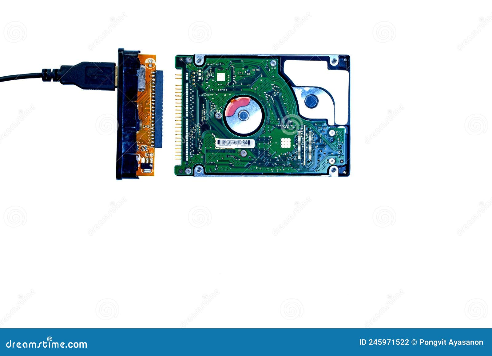 Hard Disk IDE and USB Adapter on a White Background Stock Photo - Image ...