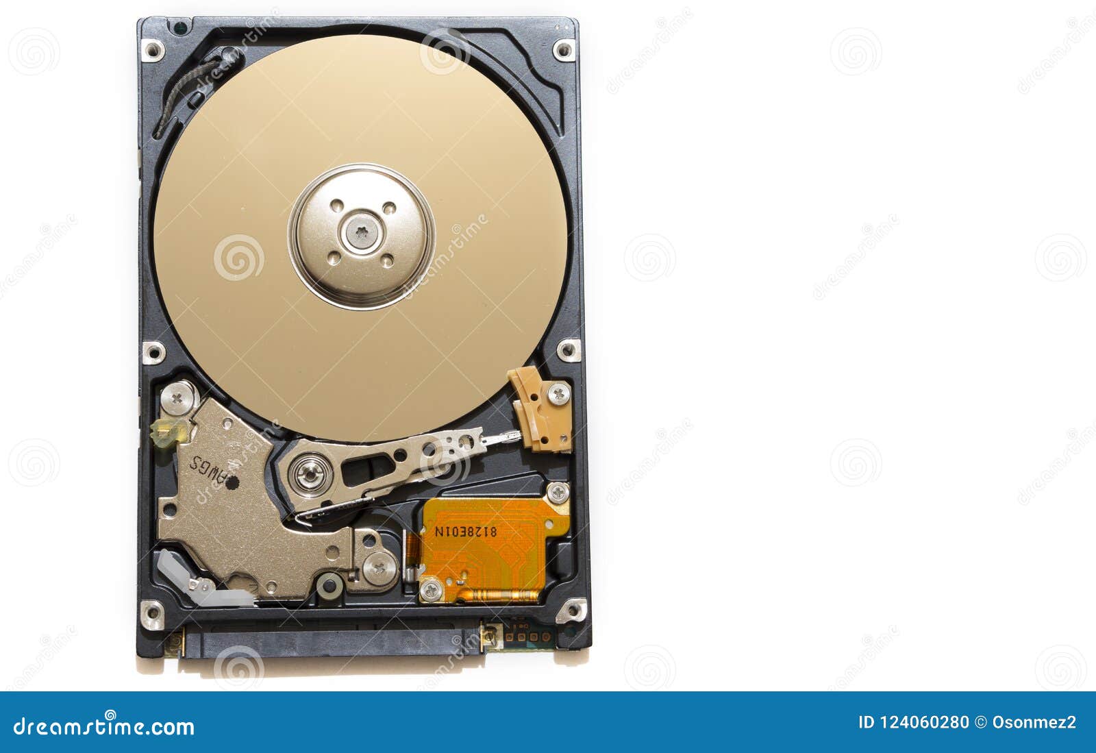 Hard Disk Internal Structure with White Background Stock Photo - Image ...