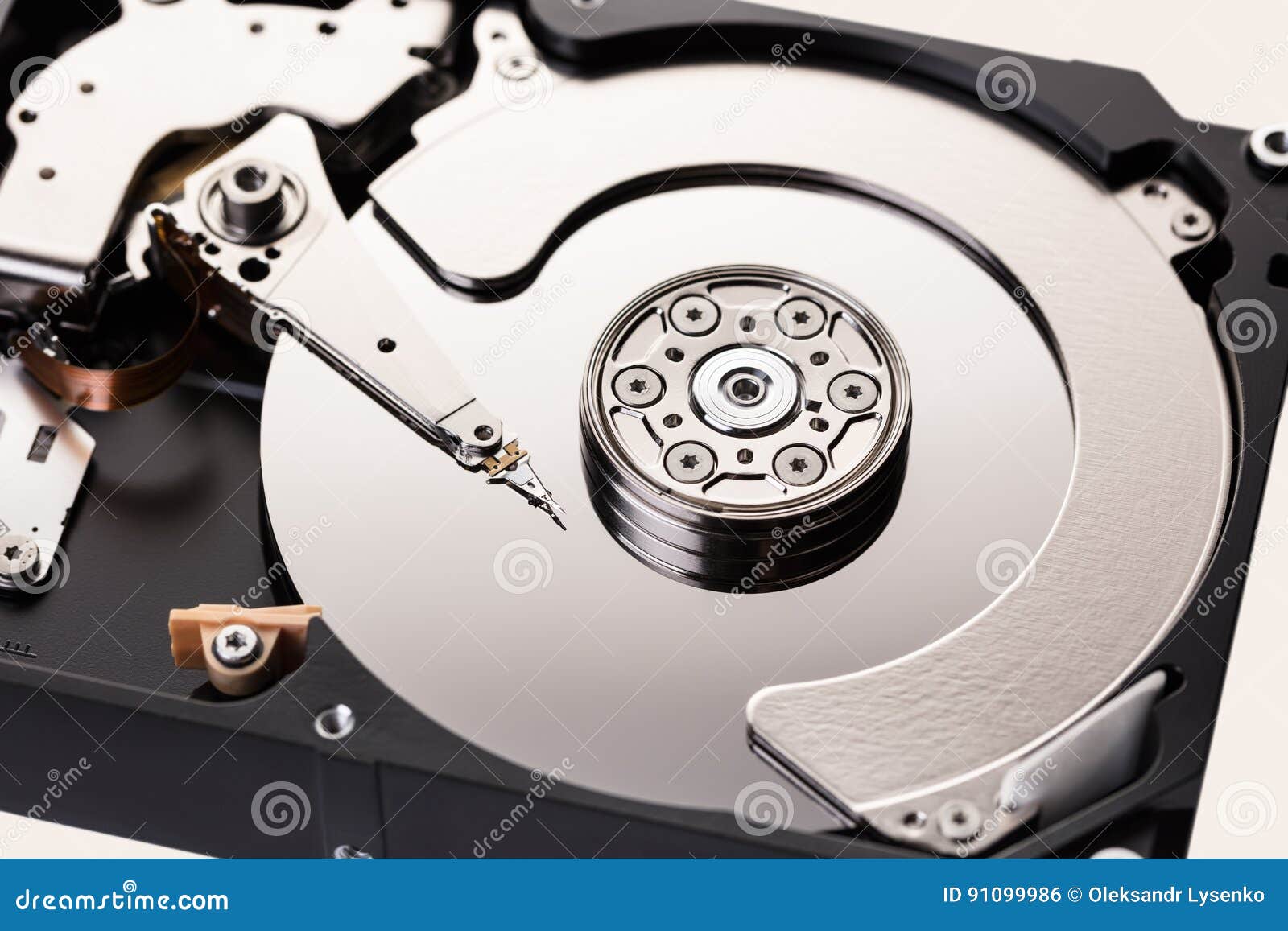 Hard disk memory close-up stock photo. Image of inside - 91099986