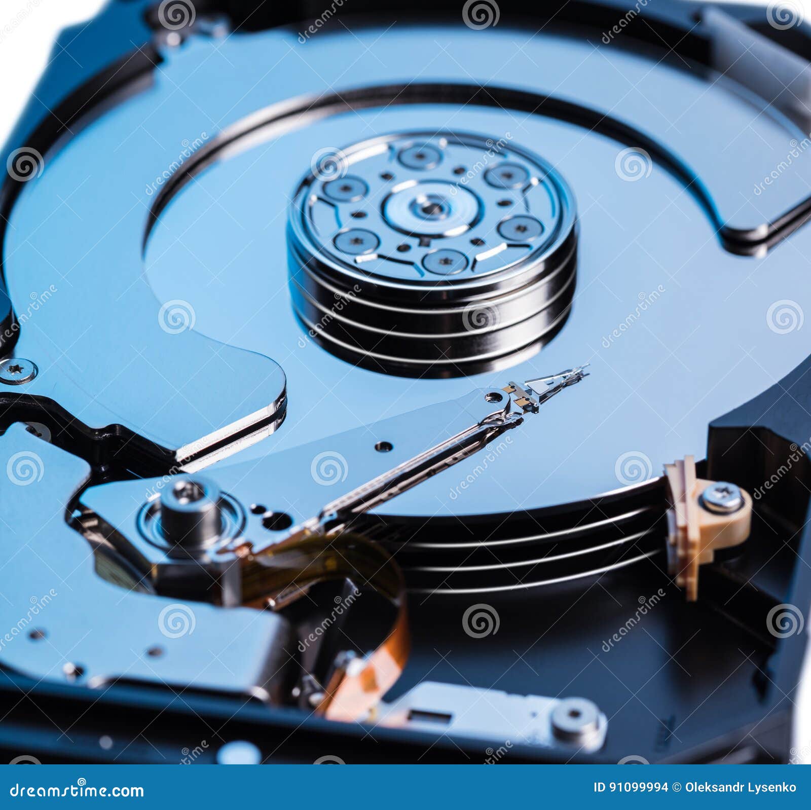 Hard disk memory close-up stock photo. Image of microelectronics - 91099994