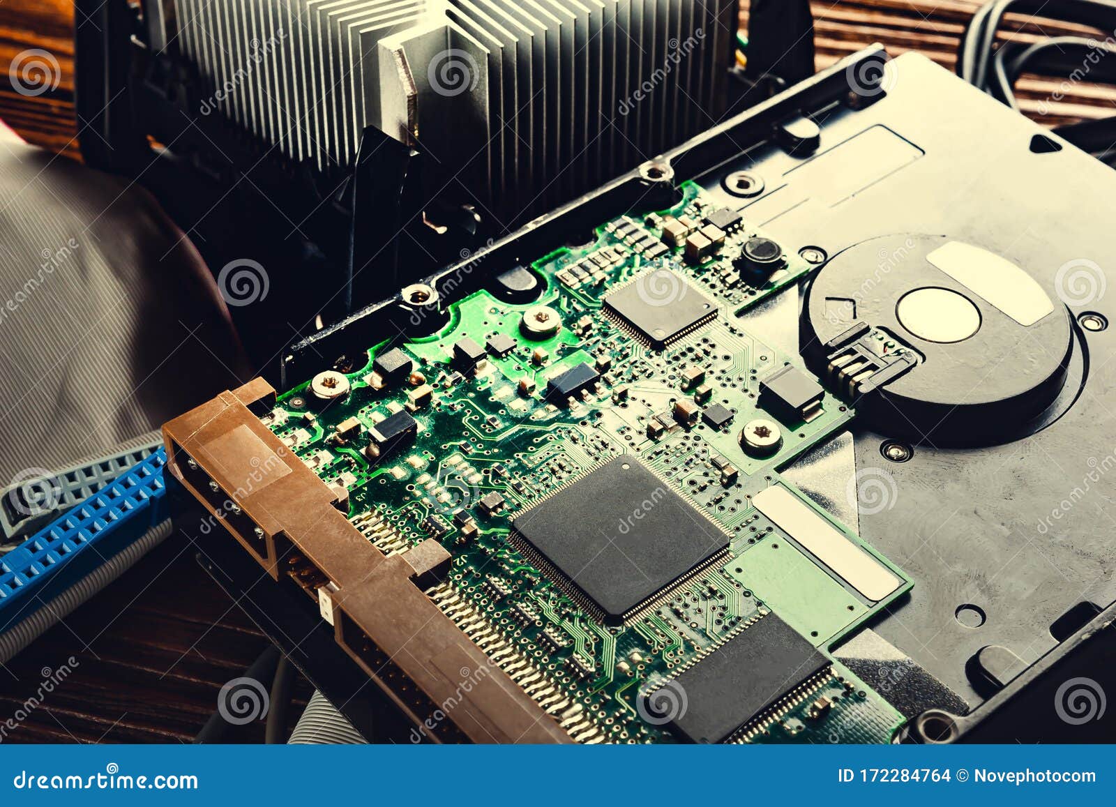 Hard Disk. Old Computer Hard Drive Stock Photo - Image of industry ...