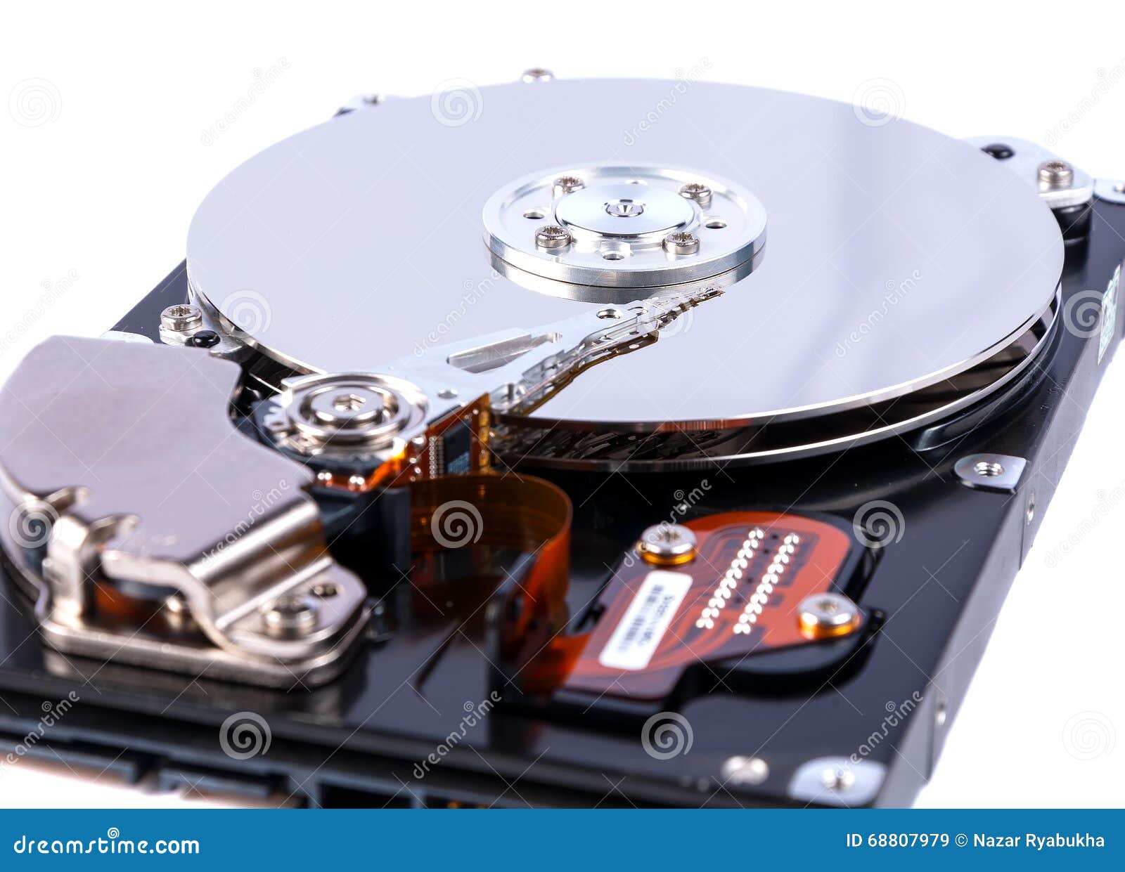 Hard Disk Open Isolated on White Background Stock Image - Image of ...
