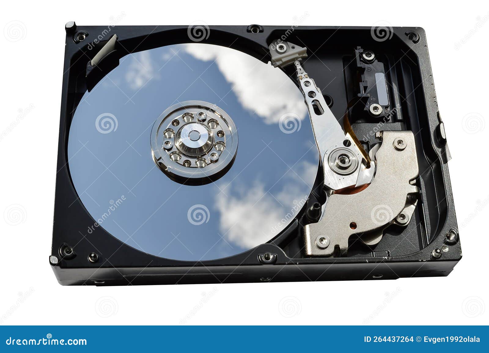 Hard Disk Open Isolated on White Background Stock Photo - Image of ...