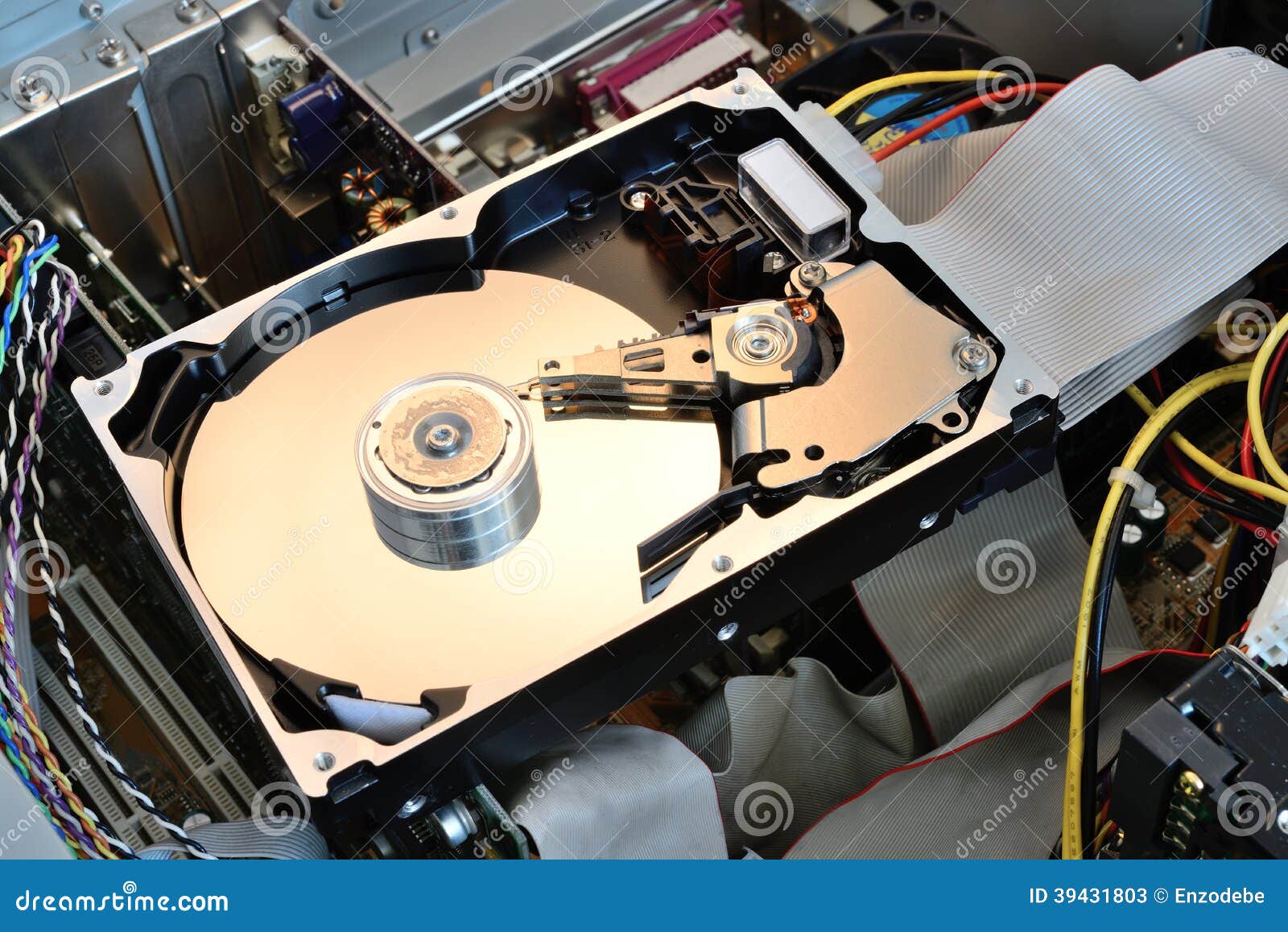 Hard disk opened stock image. Image of disk, stop, information - 39431803