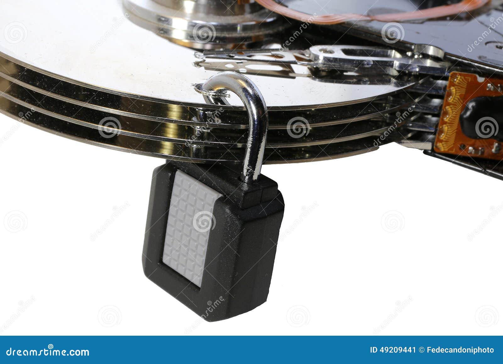 Hard Disk with a Padlock for Security of Data Stock Image - Image of ...
