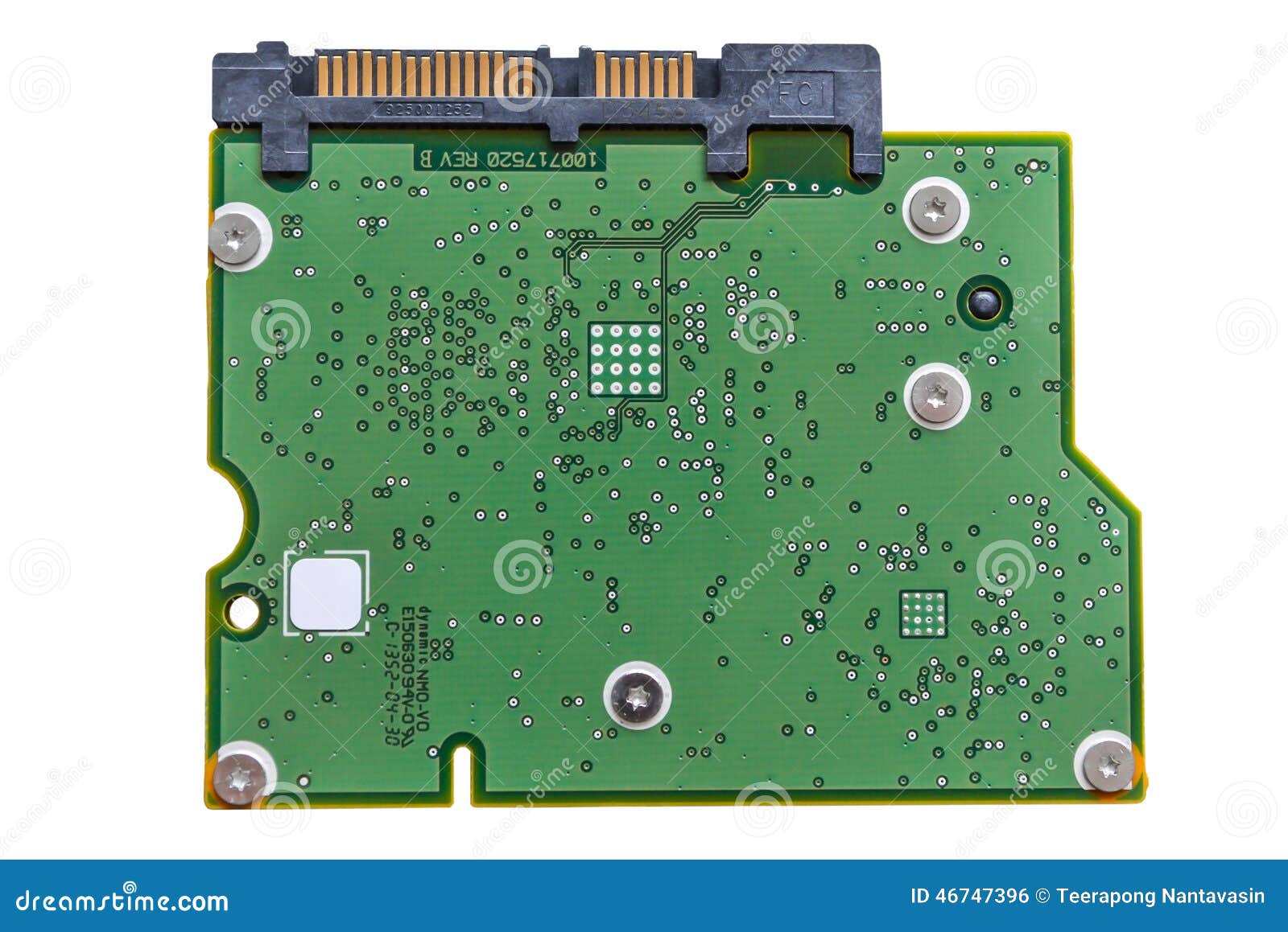 Hard disk PCB. stock photo. Image of electric, circuit - 46747396