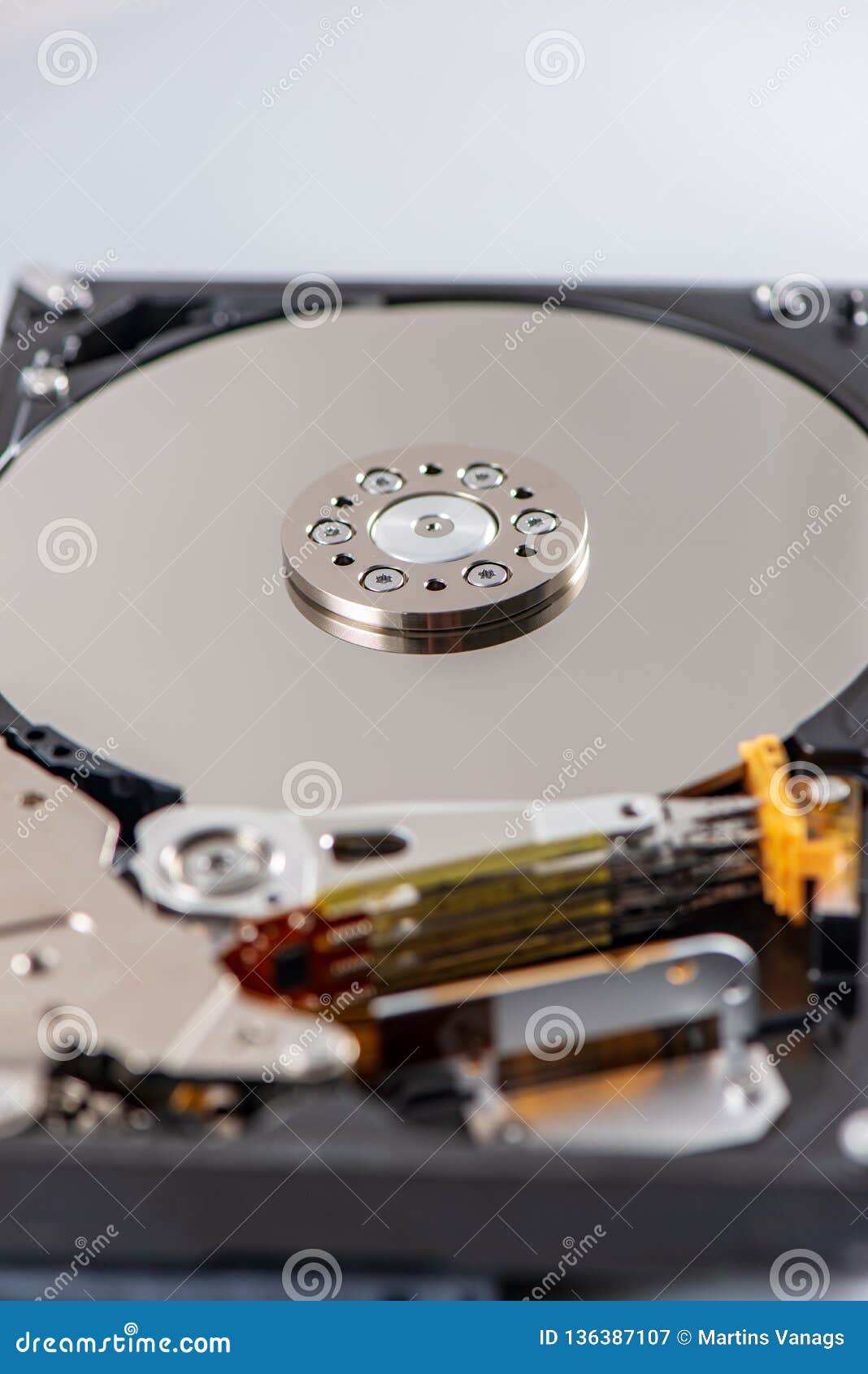 Hard disk rotating details stock image. Image of music - 136387107