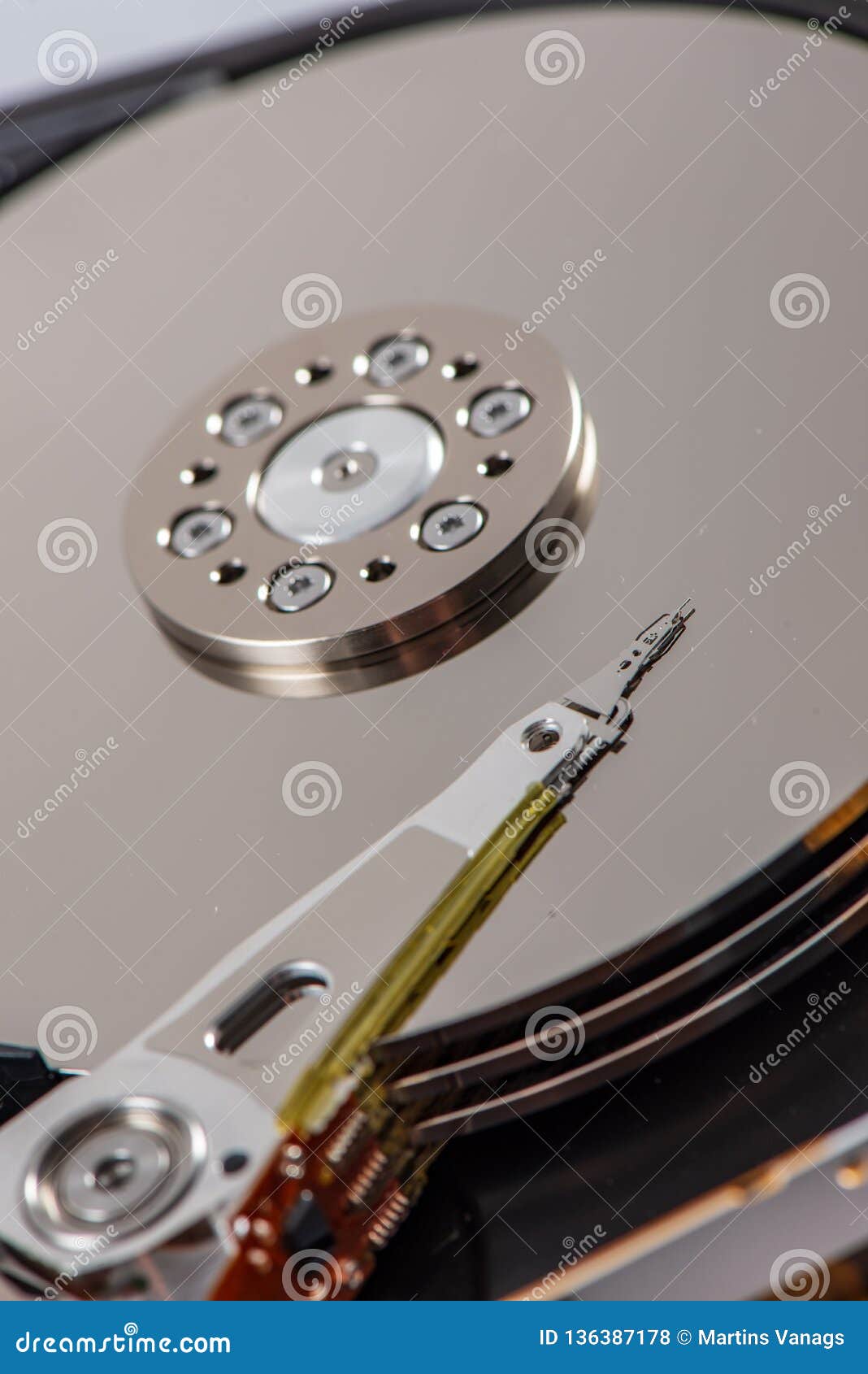Hard disk rotating details stock photo. Image of memory - 136387178