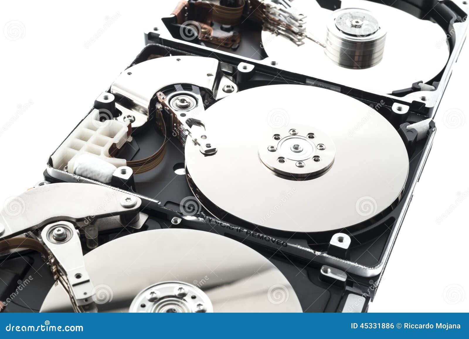 Hard disk in a row stock photo. Image of close, space - 45331886