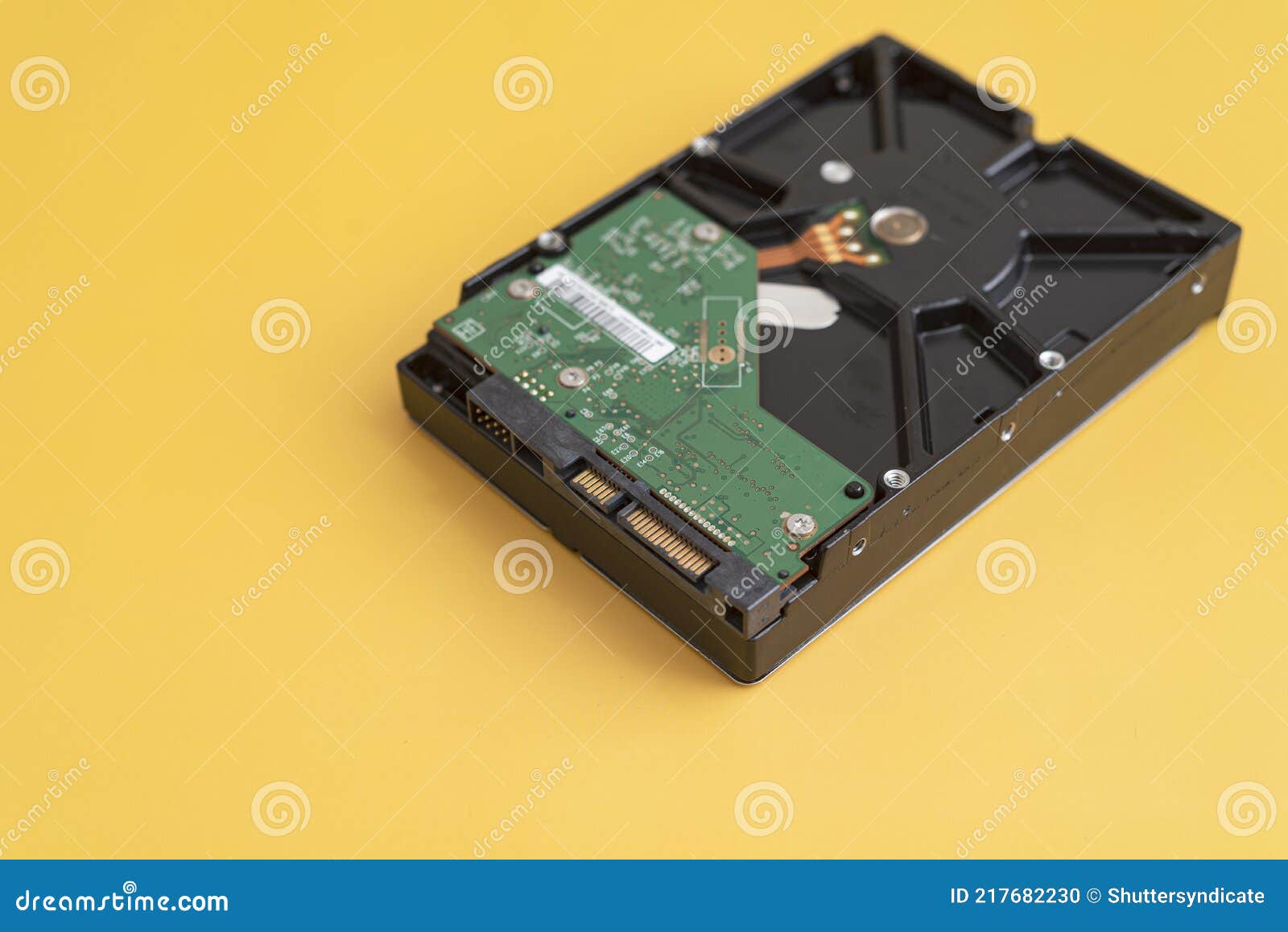 Hdd Disk And Red Sata Wire On Light Background, Data Storage Royalty ...