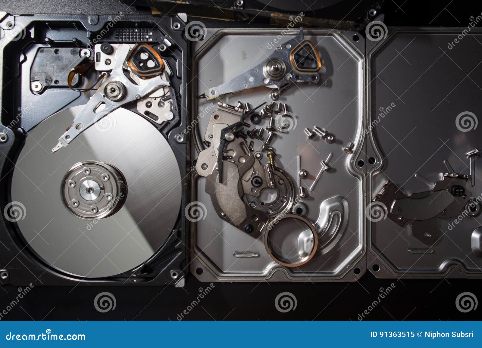 Hard Disk Scrap Electronics Stock Image - Image of black, waste: 91363515