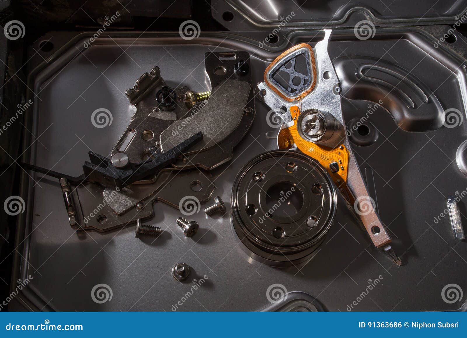 Hard Disk Scrap Electronics Stock Photo - Image of drive, disc: 91363686
