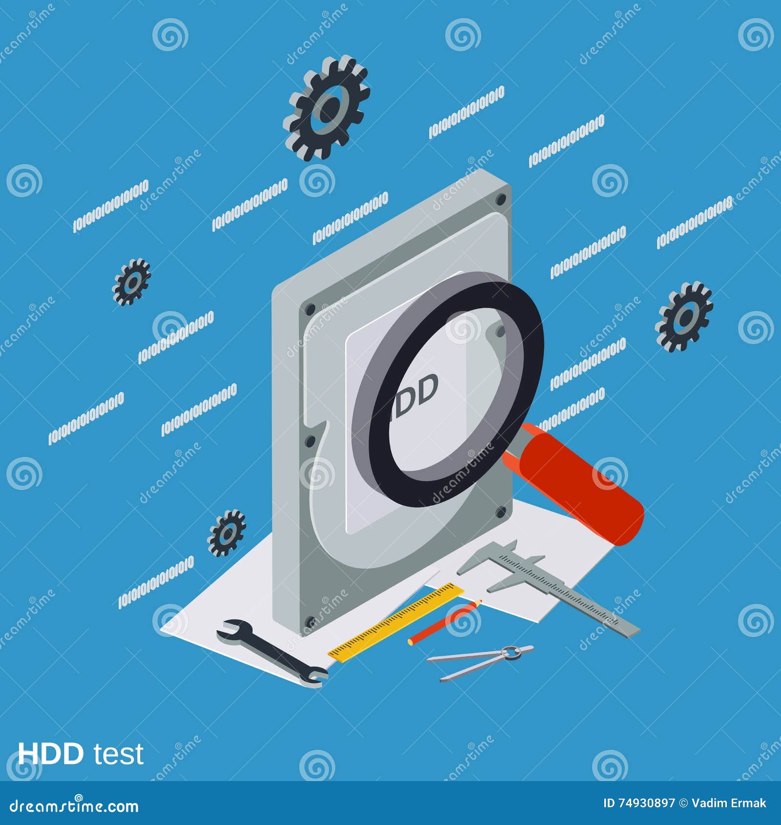 Hard Disk Test Vector Illustration Stock Vector - Illustration of ...