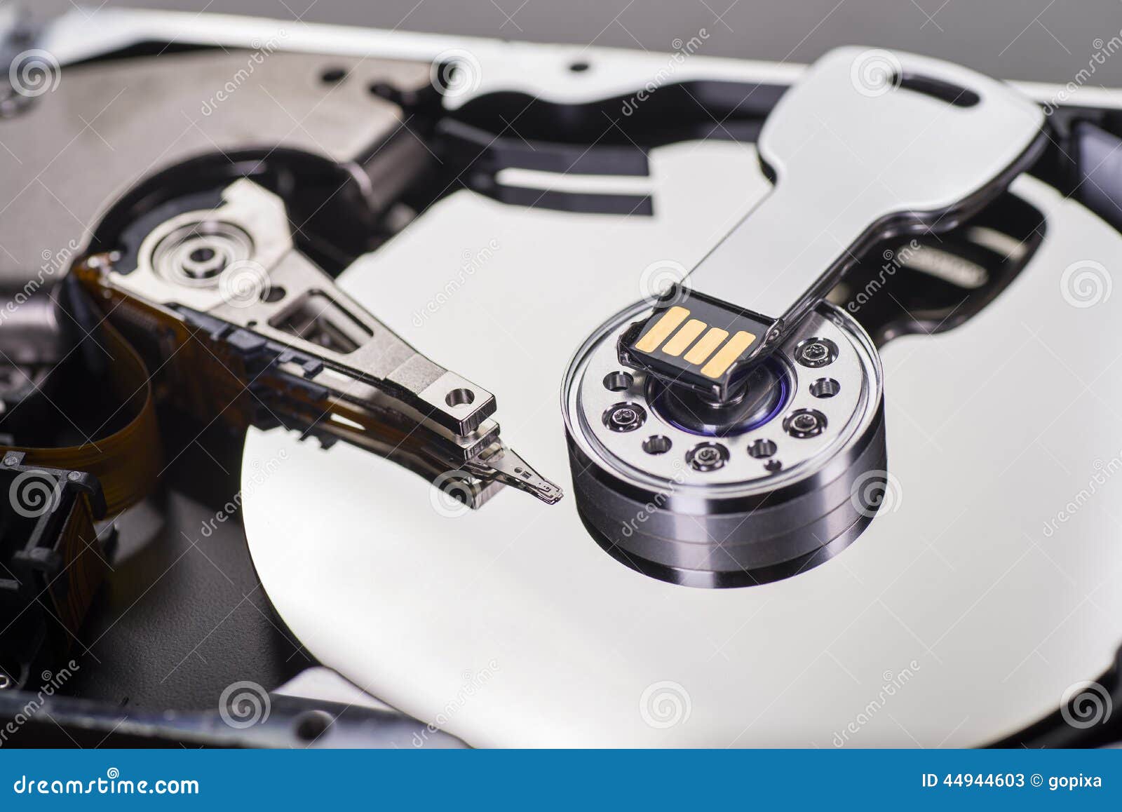 Hard disk and USB stick stock image. Image of stick, silver - 44944603