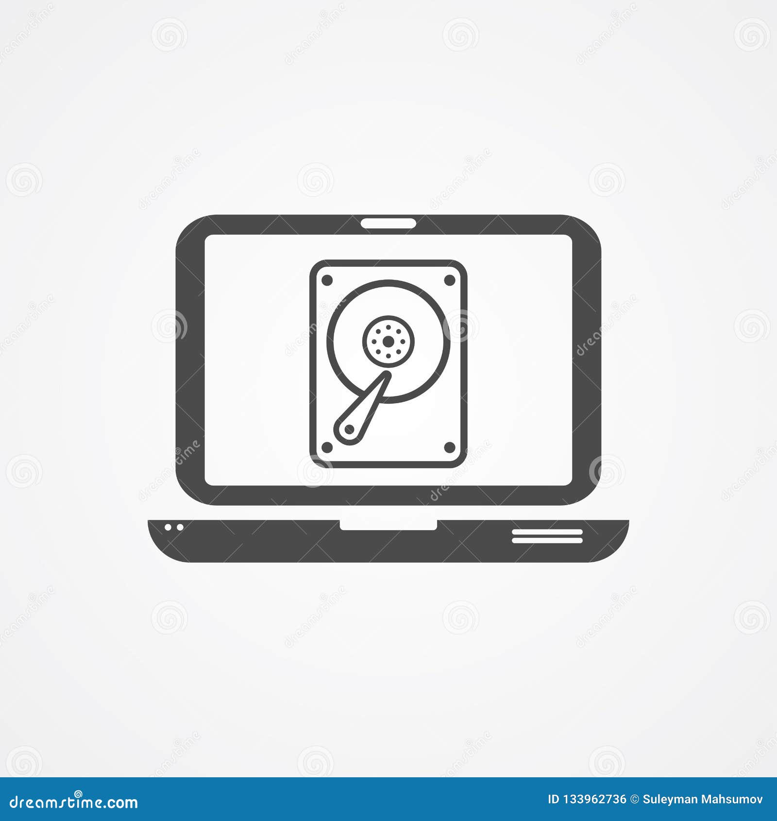 Hard Disk Vector Icon Sign Symbol Stock Vector - Illustration of ...