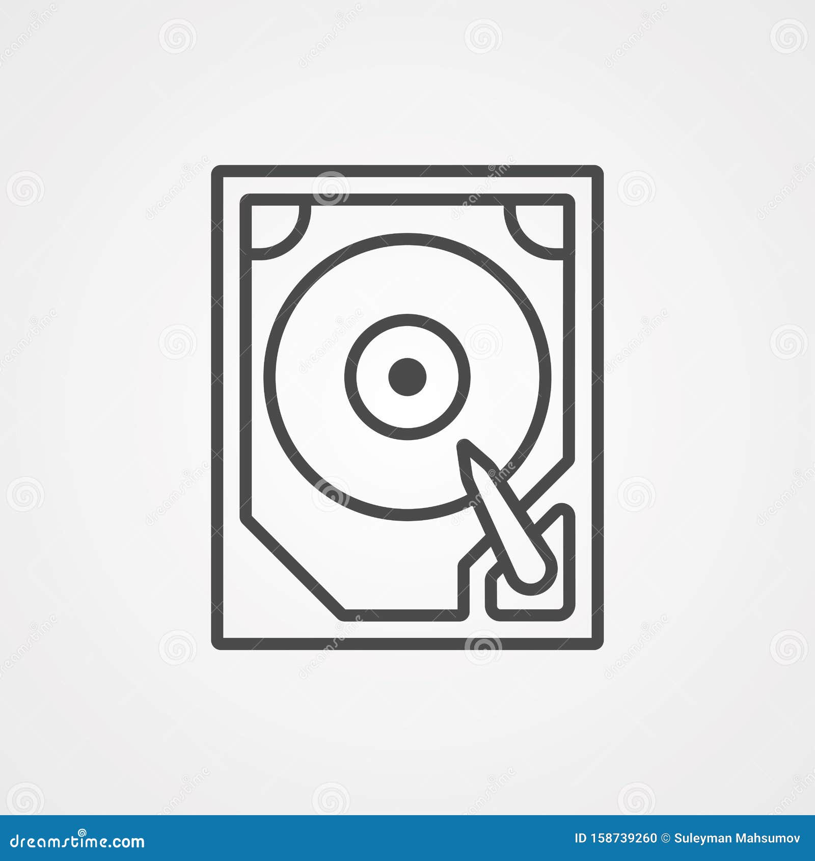 Hard Disk Vector Icon Sign Symbol Stock Illustration - Illustration of ...