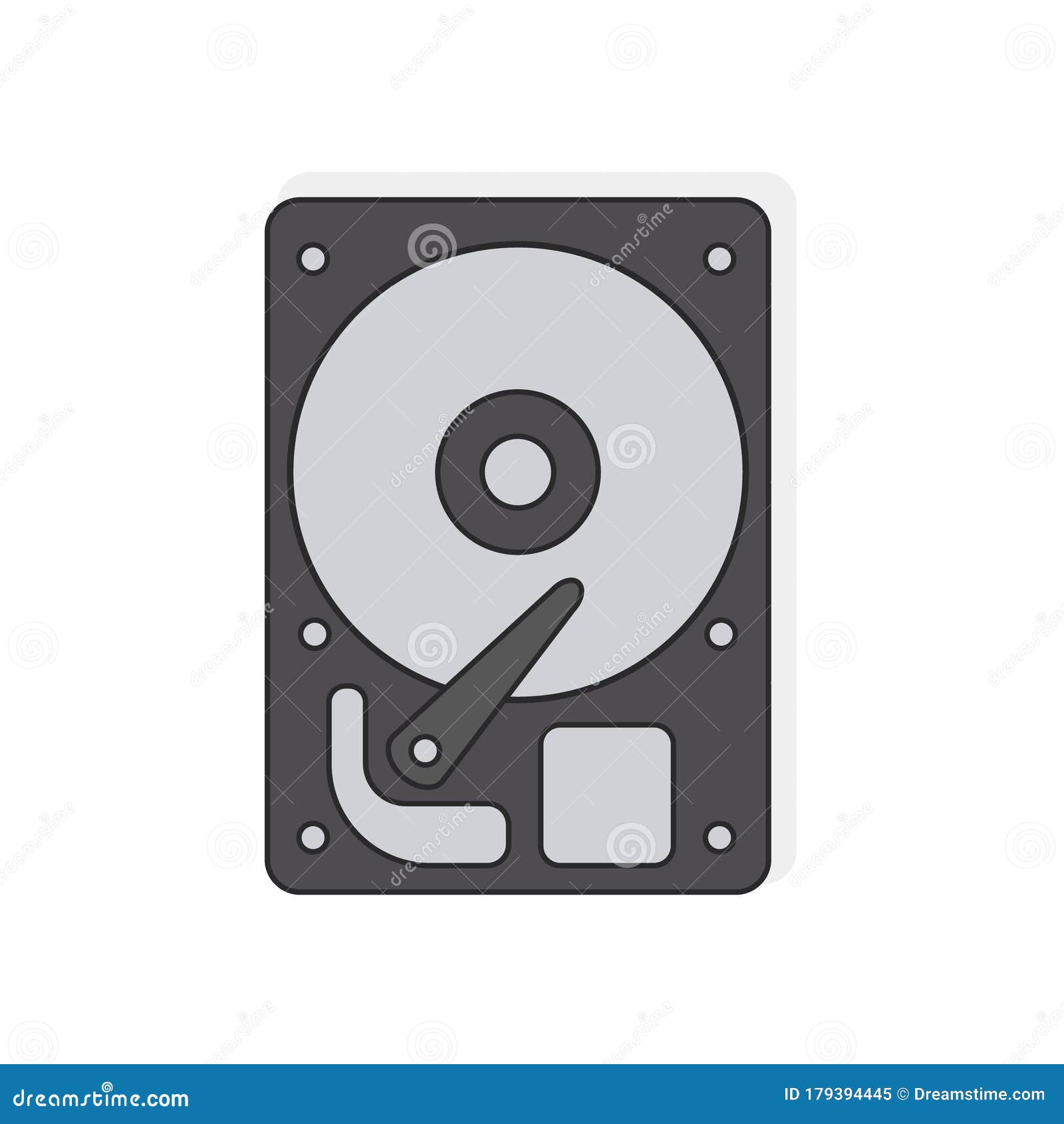 Hard Disk on White Background. Computer Storage Drive. Vector ... Hard Disk on White Background. Computer Storage Drive. Vector ...