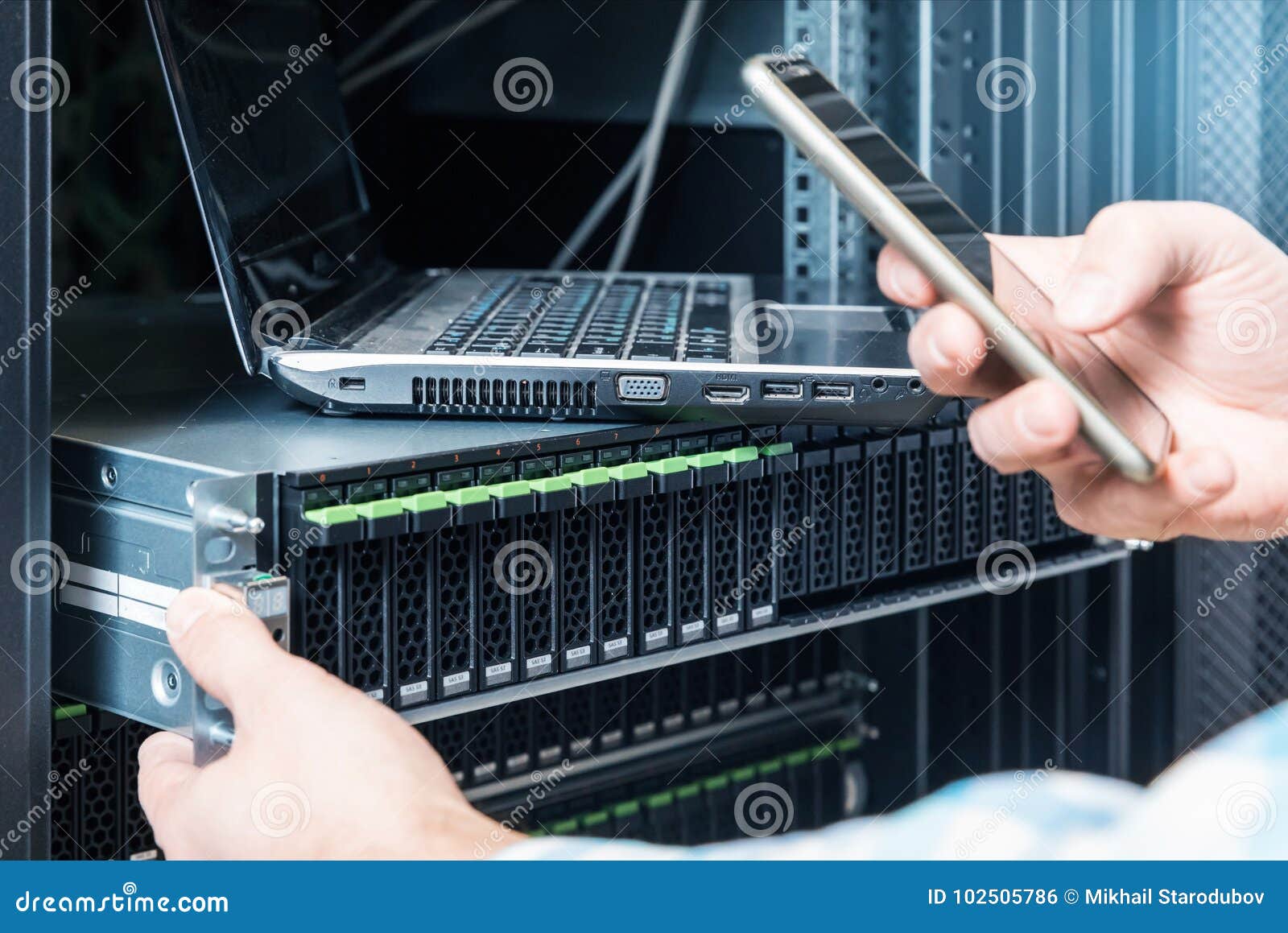 Hard Disks Drive in the Storage System Stock Photo - Image of black ...