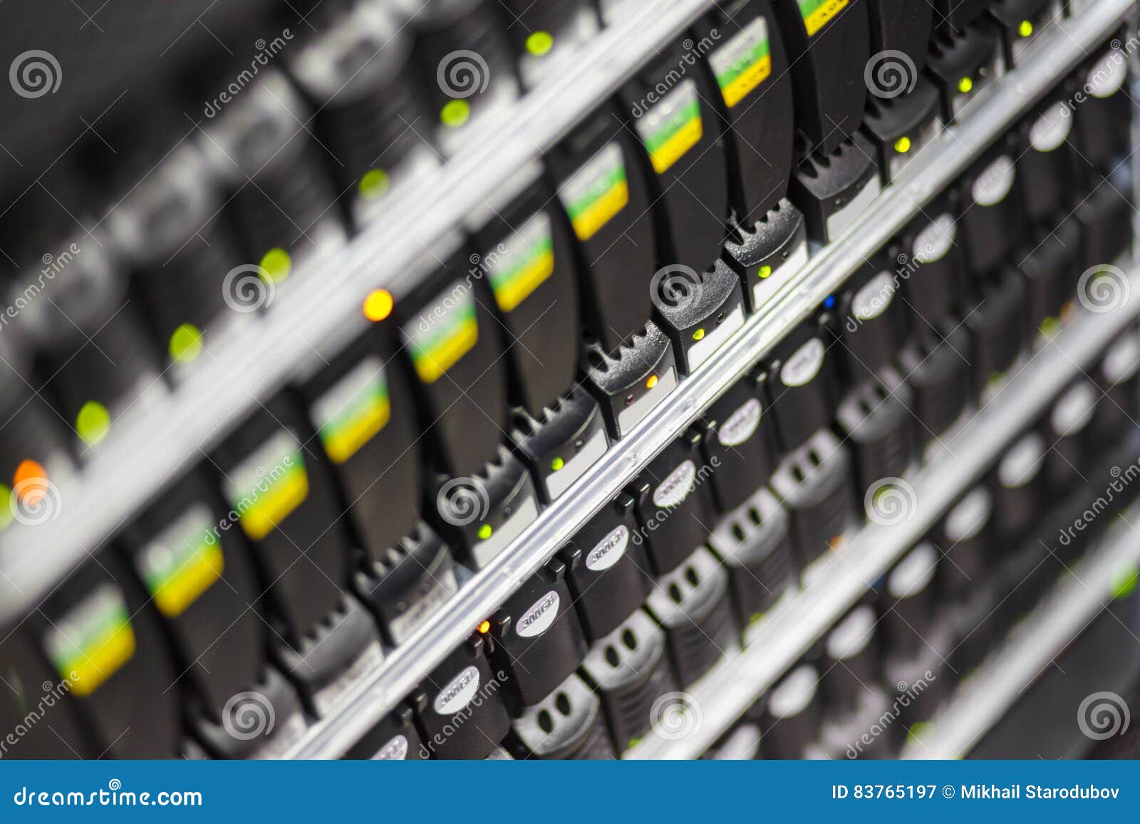 Hard Disks Drive in the Storage System Stock Image - Image of mainframe ...