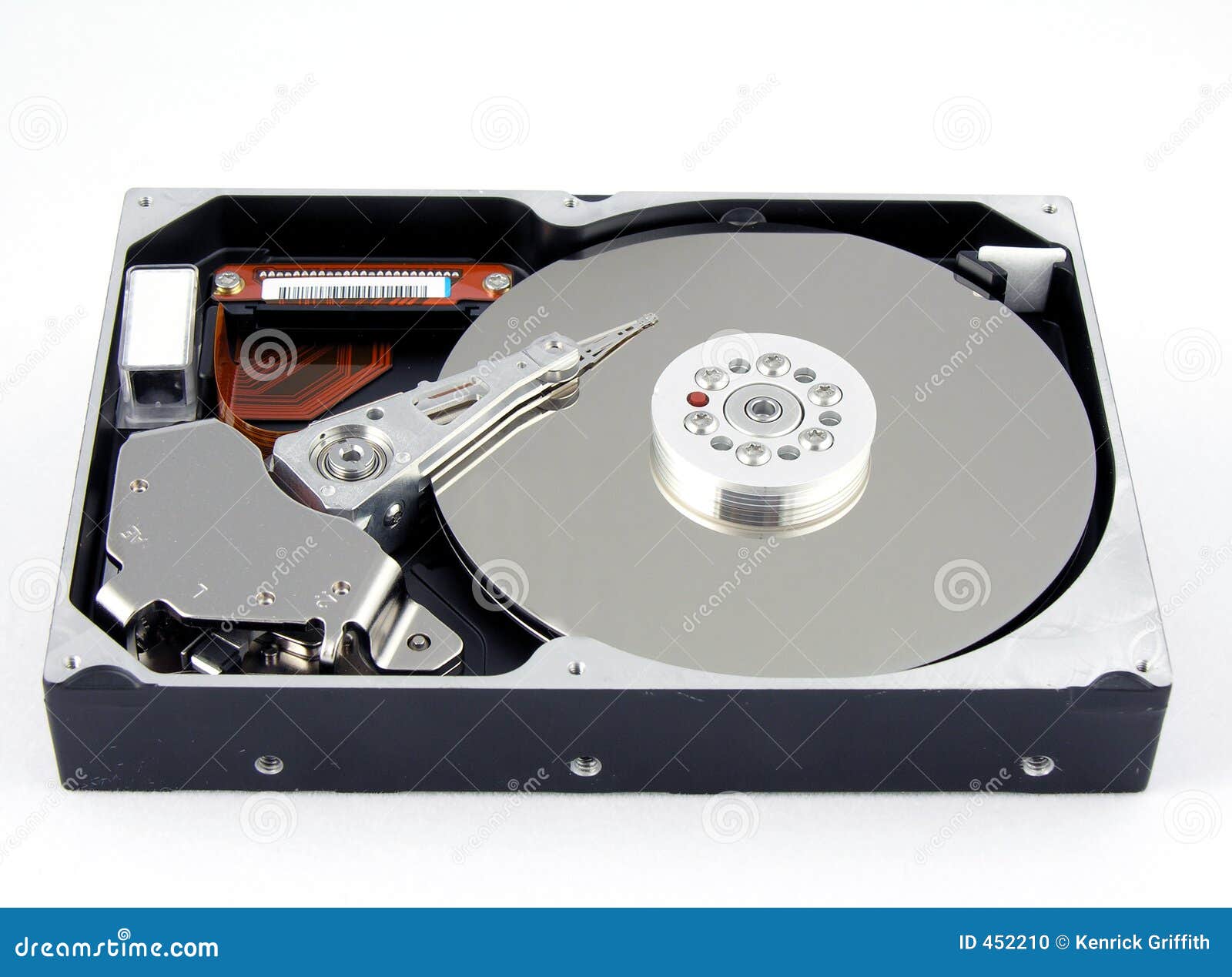 Hard Drive stock photo. Image of head, drive, read, silver - 452210