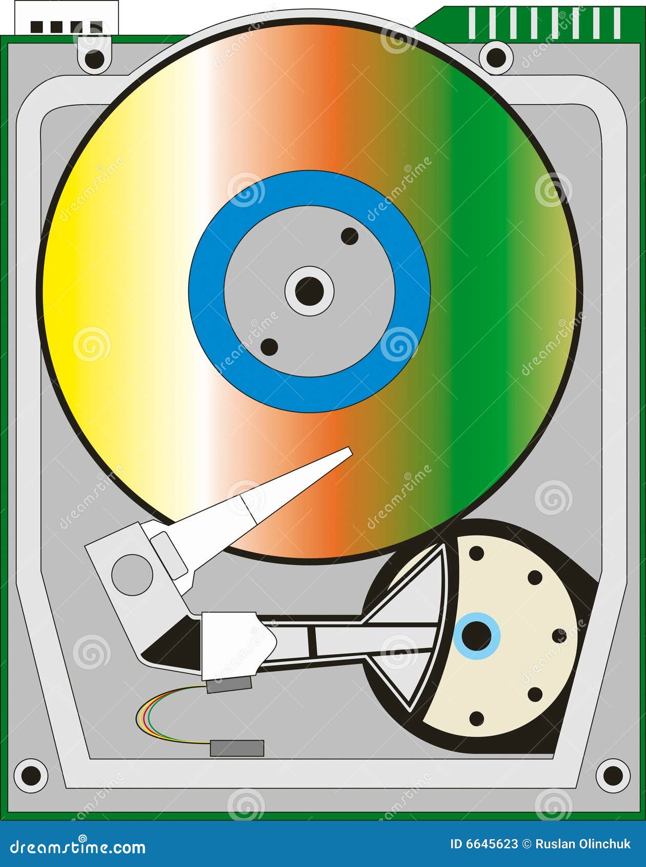 Hard drive stock vector. Illustration of inside, data - 6645623