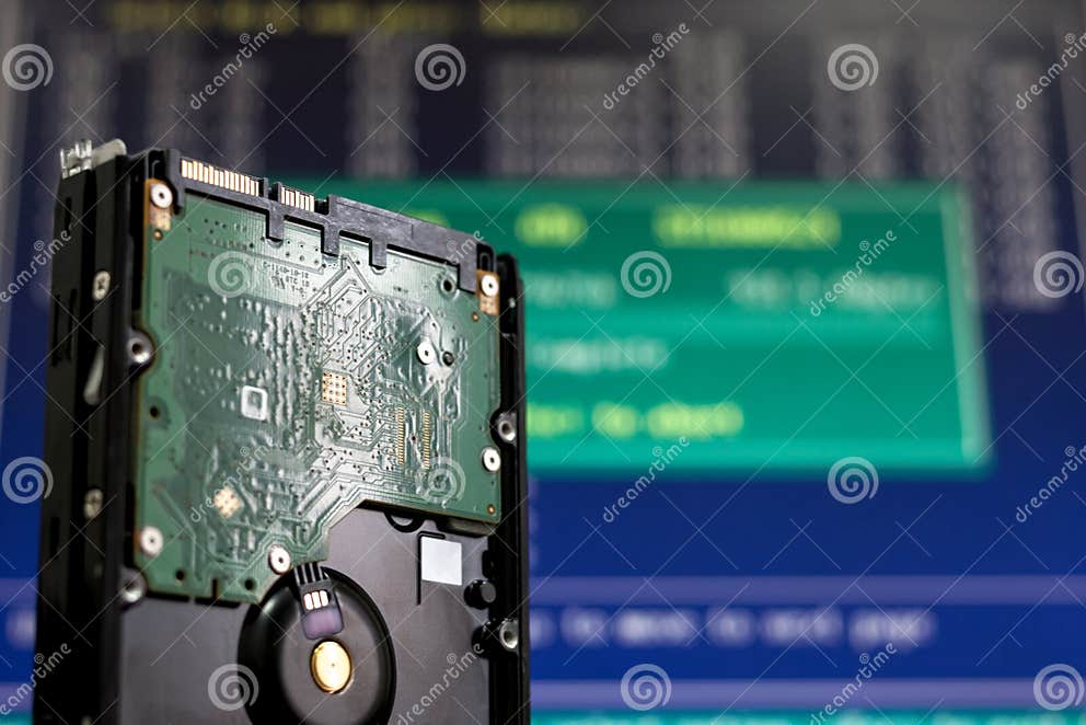 Hard Drive from Array at Server Cloud Equipment. Verifying and ...