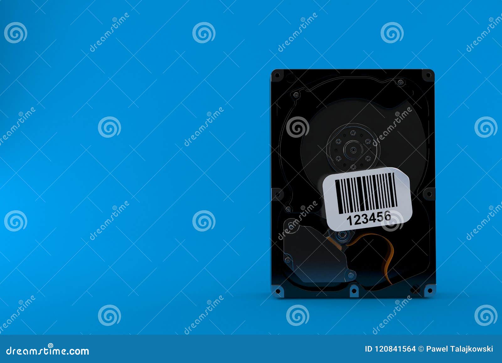 Hard Drive with Barcode Sticker Stock Illustration - Illustration of ...