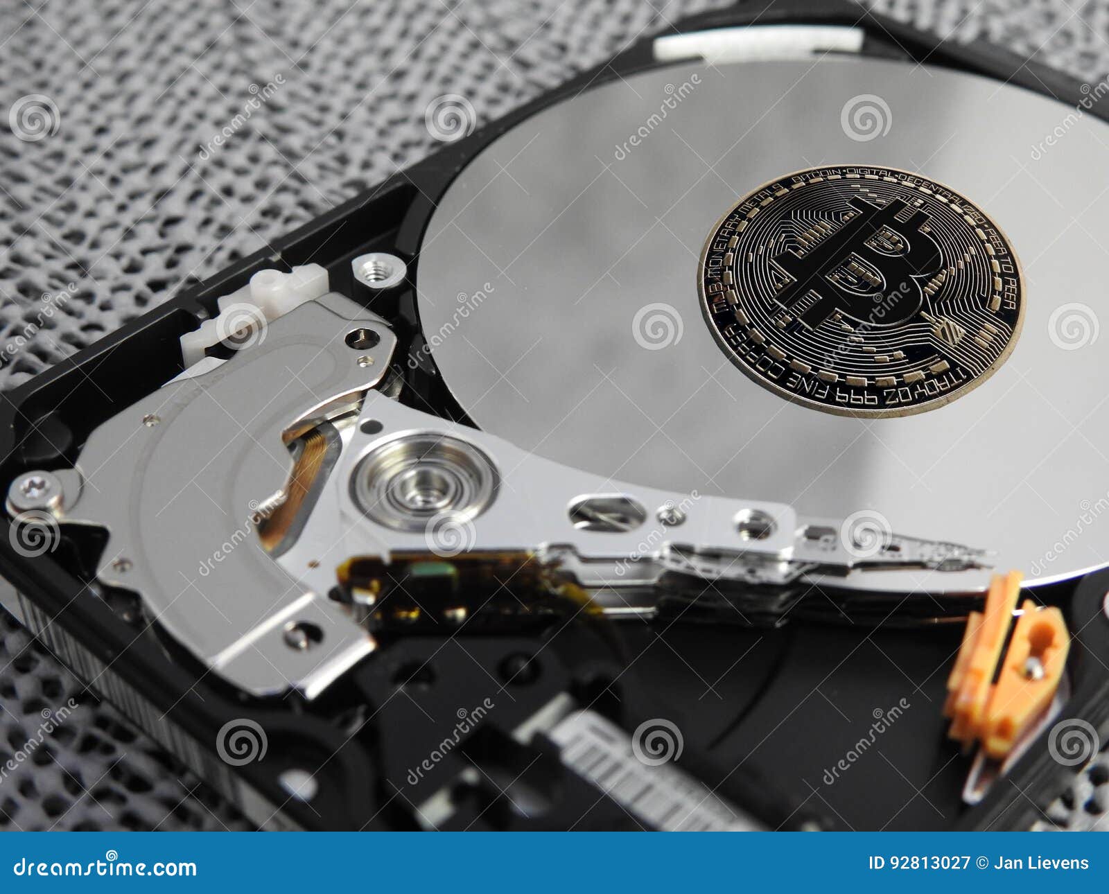 Hard drive and Bitcoin stock image. Image of byte, cryptocurrencies ...