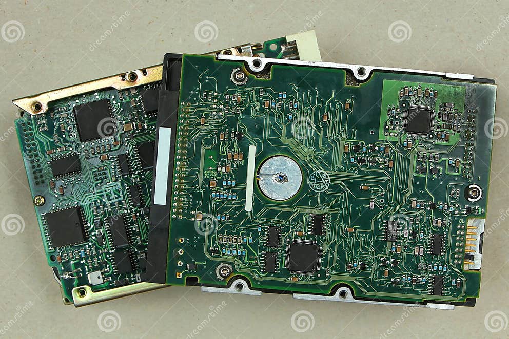 Hard drive circuit boards stock image. Image of computer - 118477069