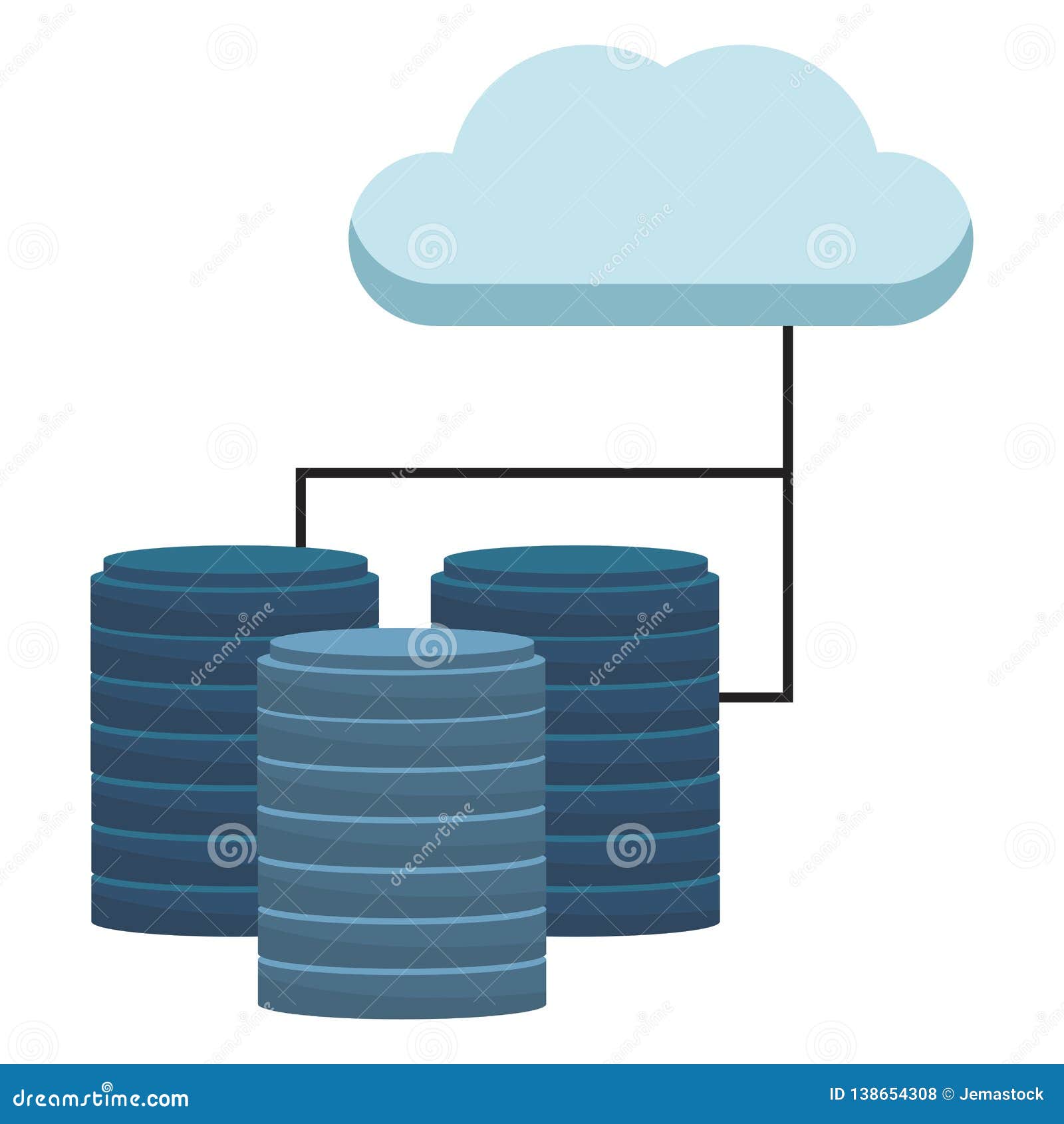 Hard drive with cloud stock vector. Illustration of information - 138654308
