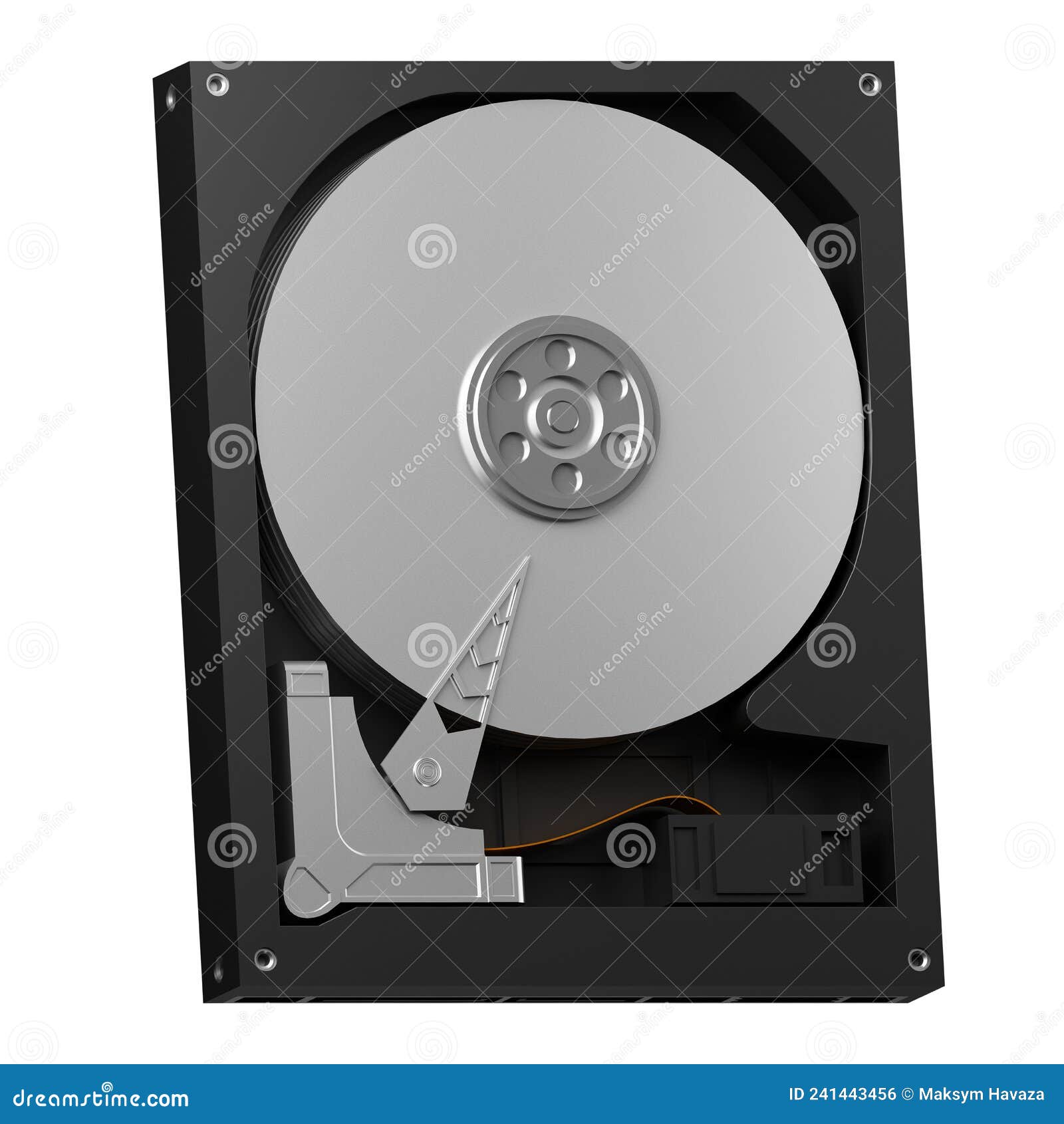 Hard Drive. 3D Rendering, Isolate. a Beautiful Image of a Magnetic ...