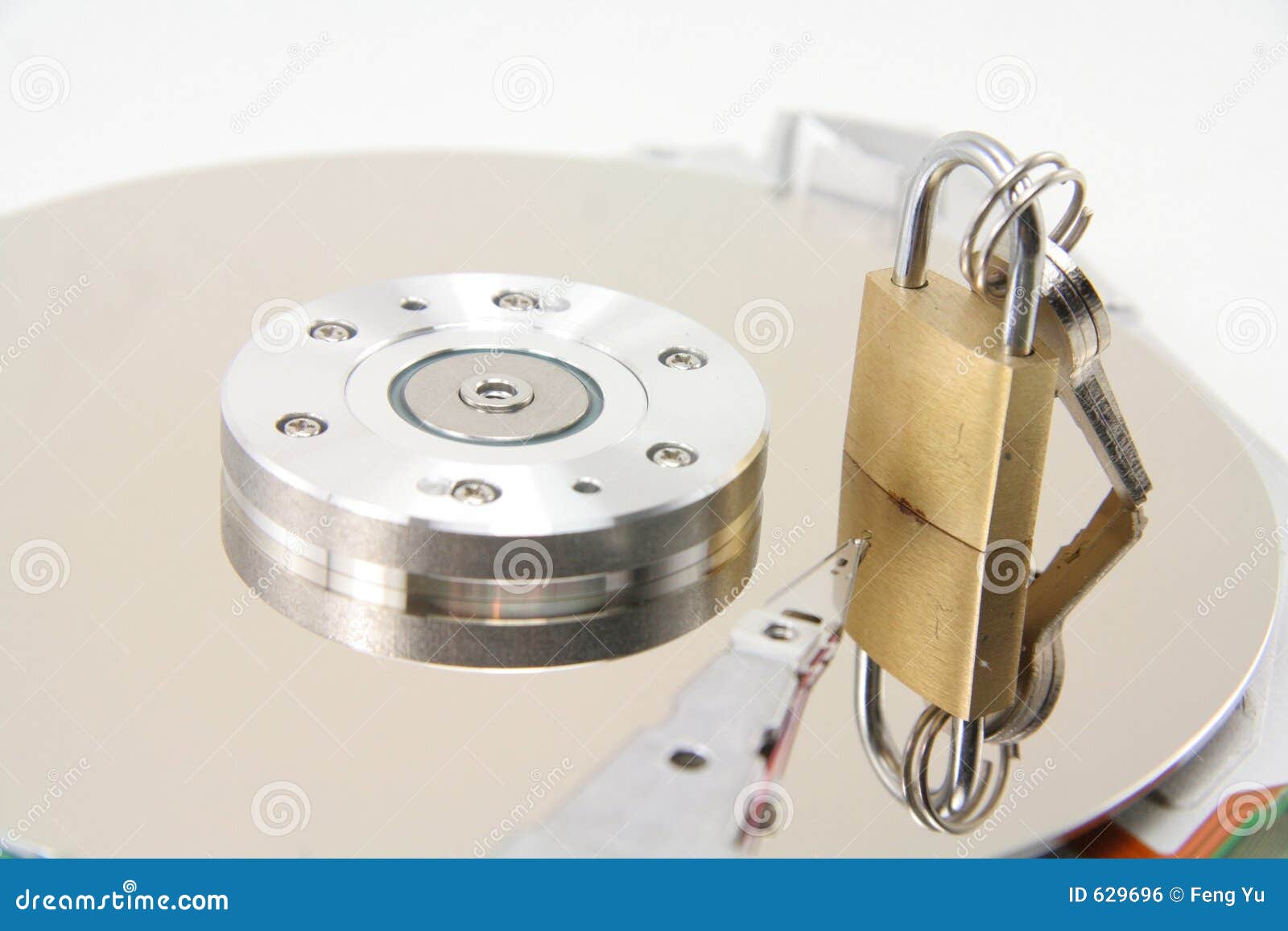 Hard Drive Details and Lock Stock Photo - Image of protection, hacking ...