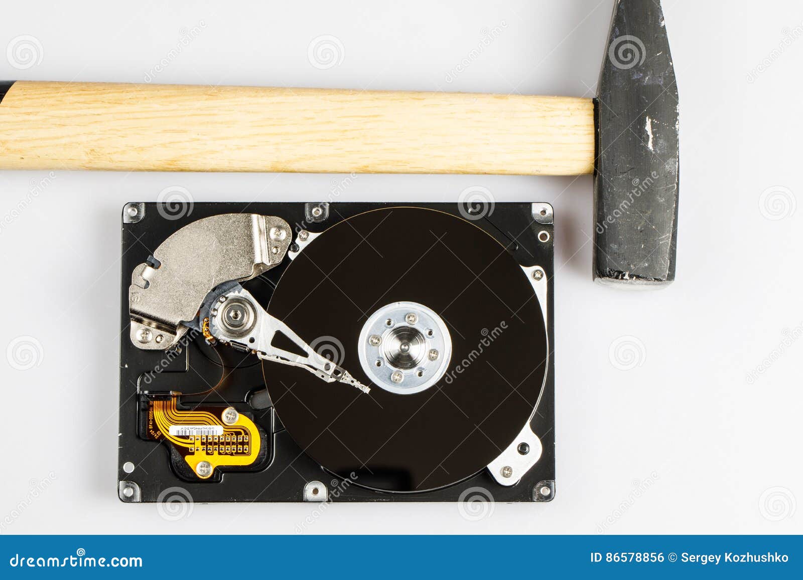 Hard Drive Disk and Hammer Repair Stock Photo - Image of hard, computer ...