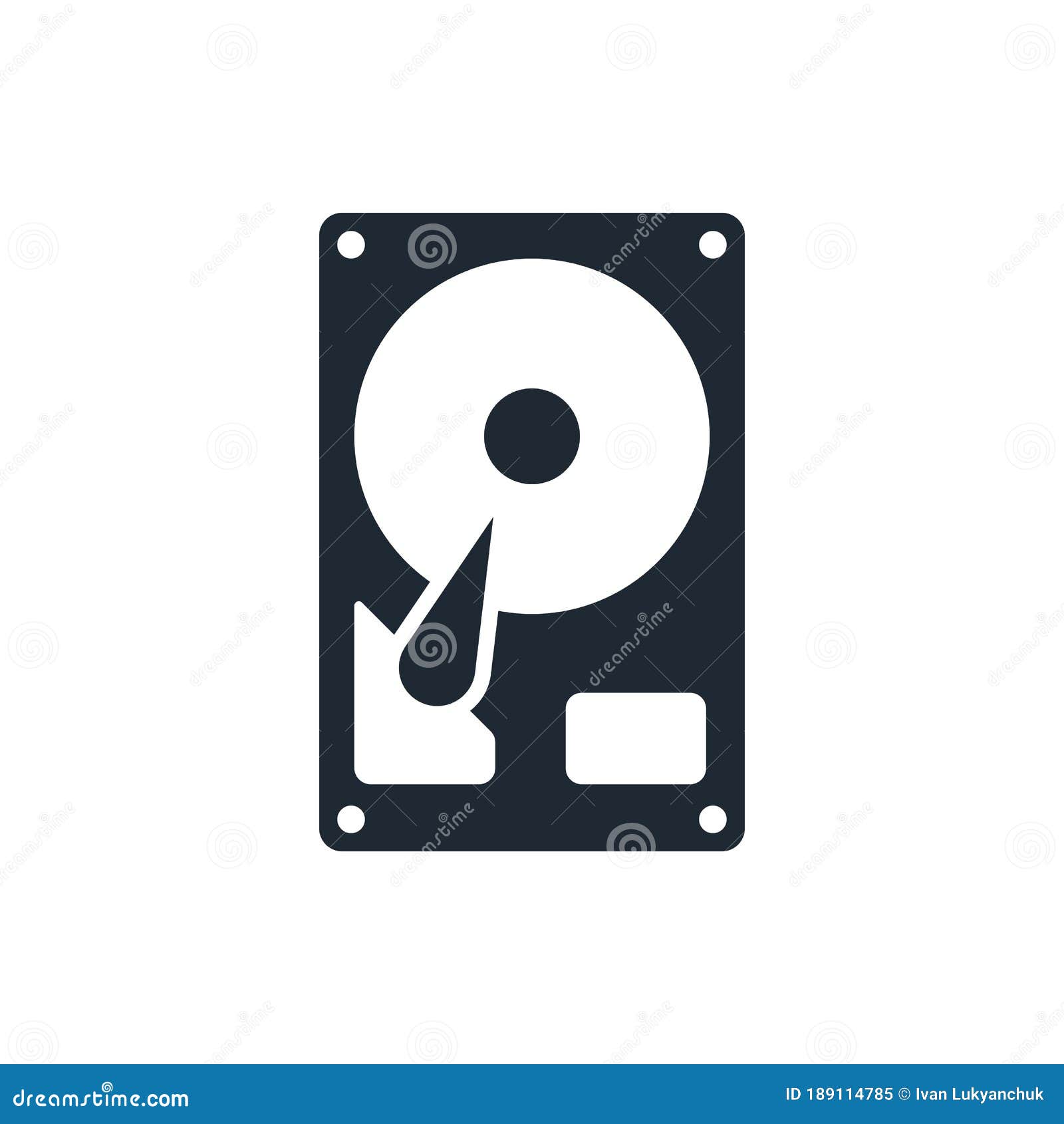 Hard drive disk icon stock vector. Illustration of icon - 189114785