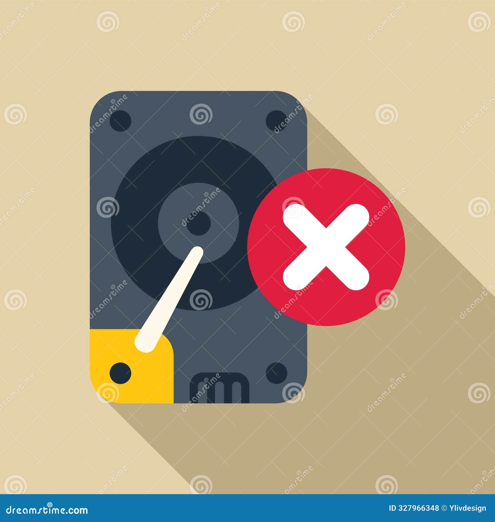 Hard Drive Disk Showing Error Message with Red Cross Sign Stock ...