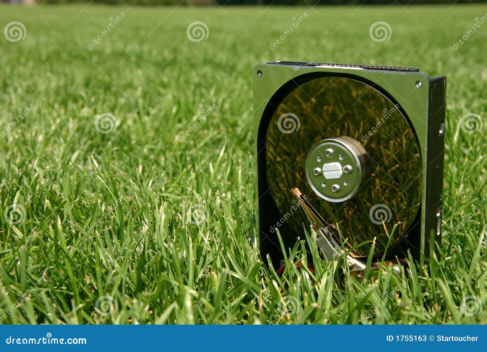 Hard drive in a field stock image. Image of gigabyte, information - 1755163