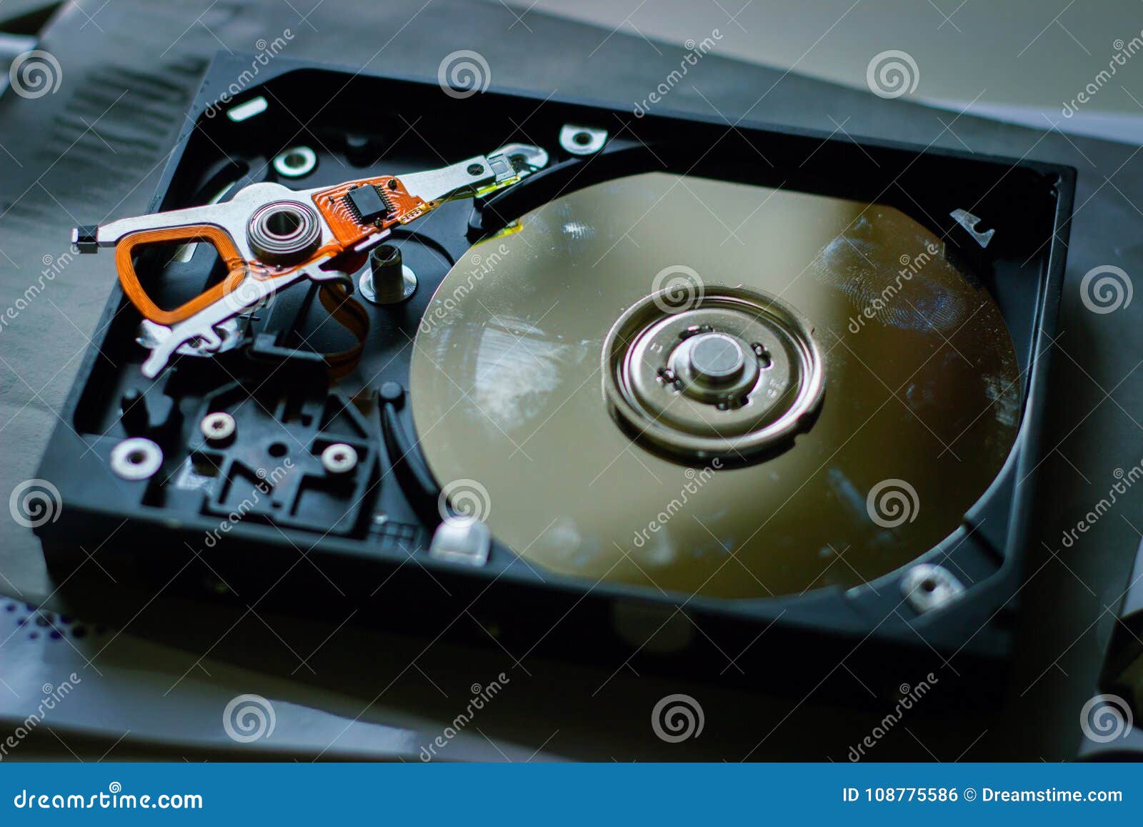 Dusty Hard Drive Connection Wires On Your Desktop Computer. A Layer Of ...